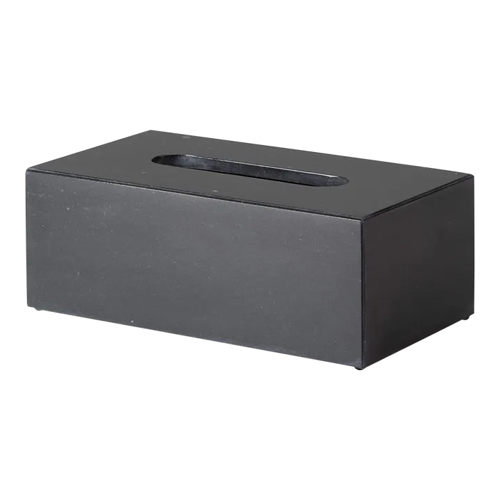 Black Marble Rectangular Tissue Box | Chairish