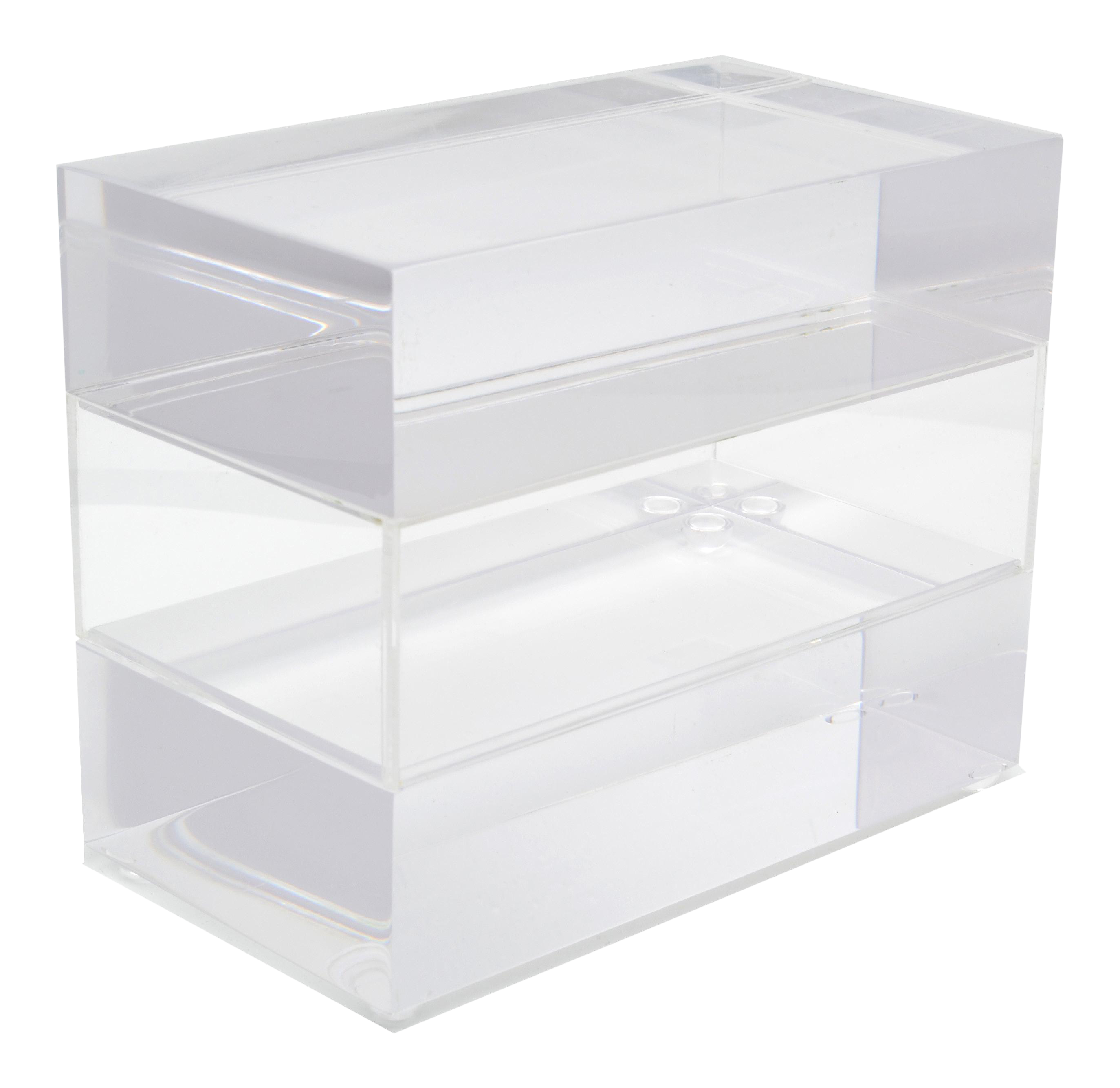 Jewelry Box in Clear Lucite w/ Transparent Center Piece | Chairish