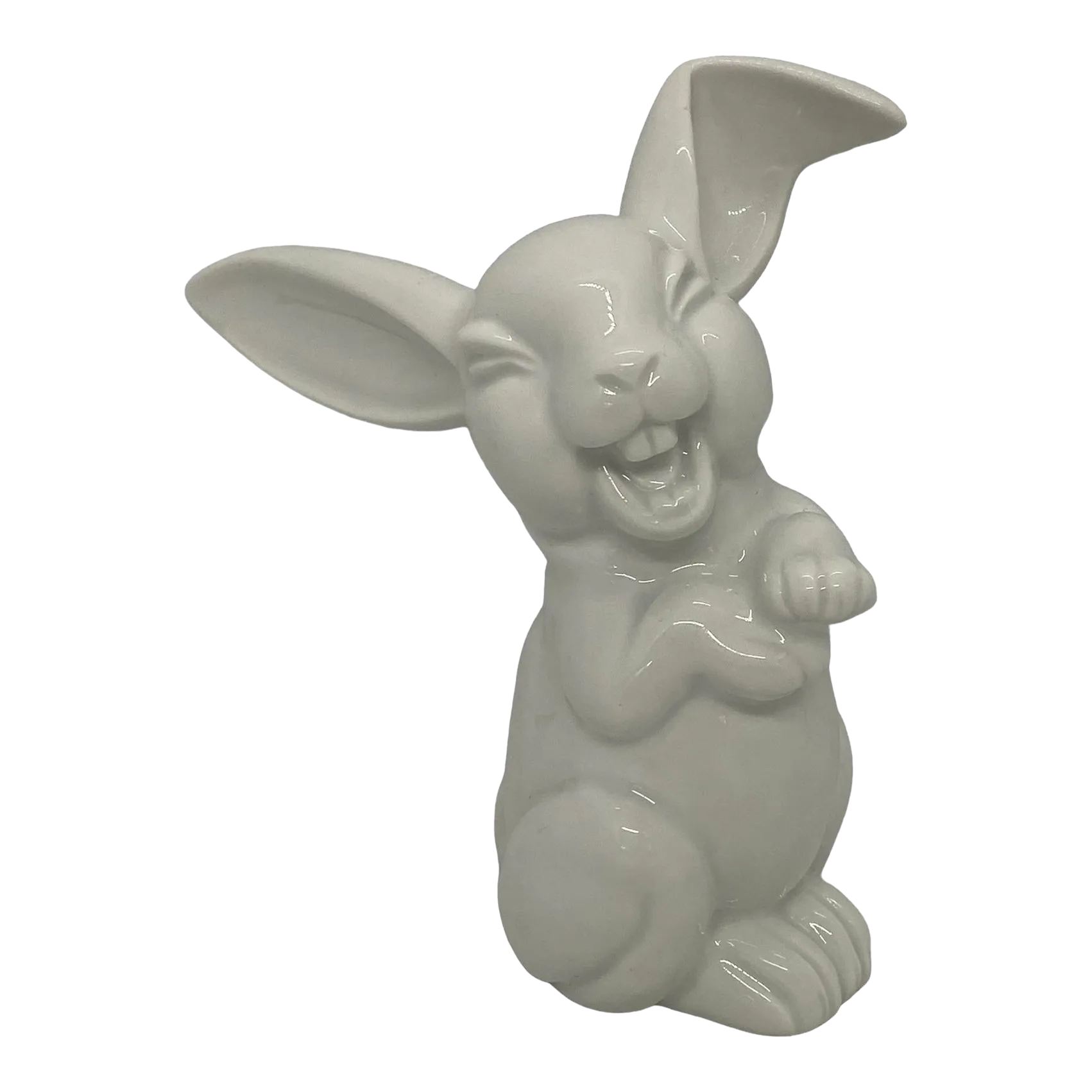 Mid 20th Century Rosenthal White Porcelain Laughing Rabbit Sculpture ...