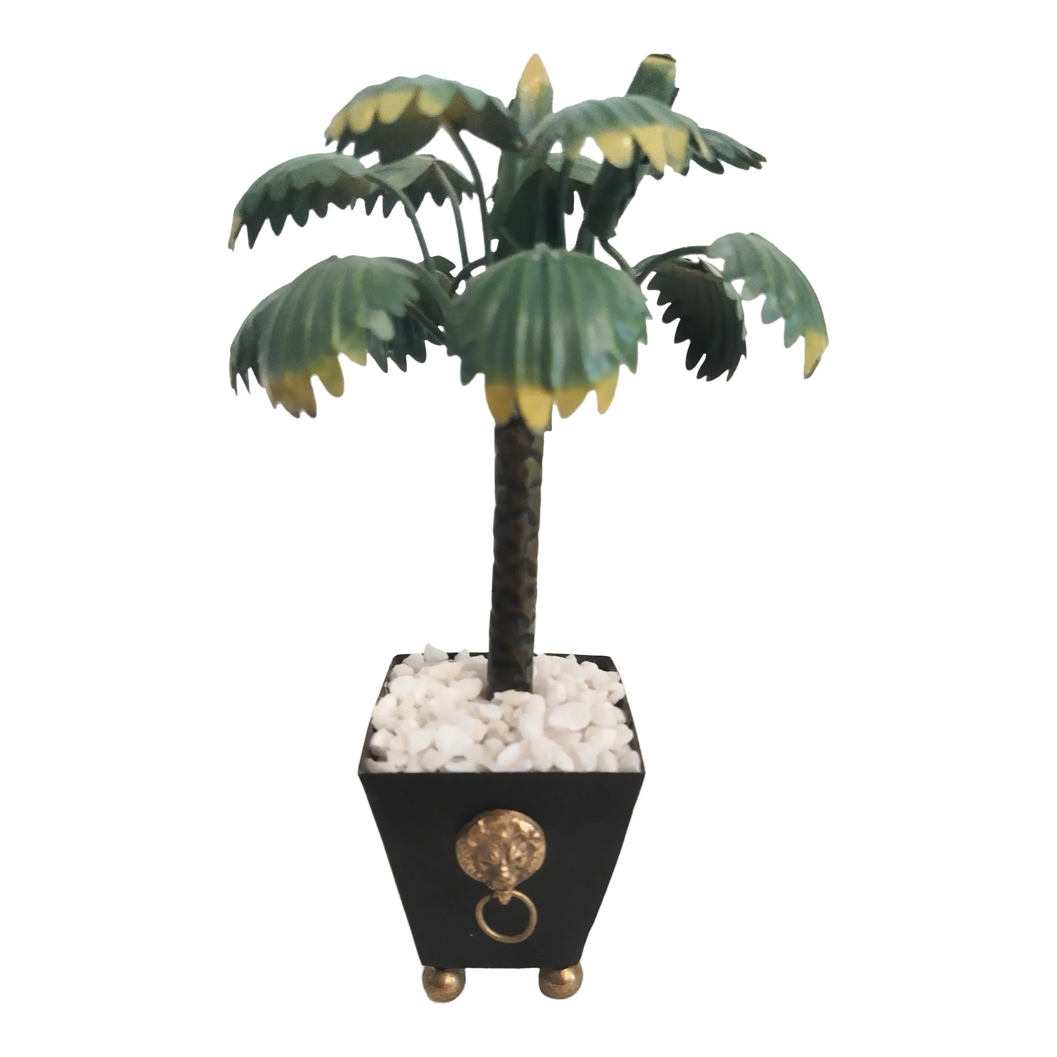Vintage Miniature Tole Potted Palm Tree Regency Room Decor Topiary ...