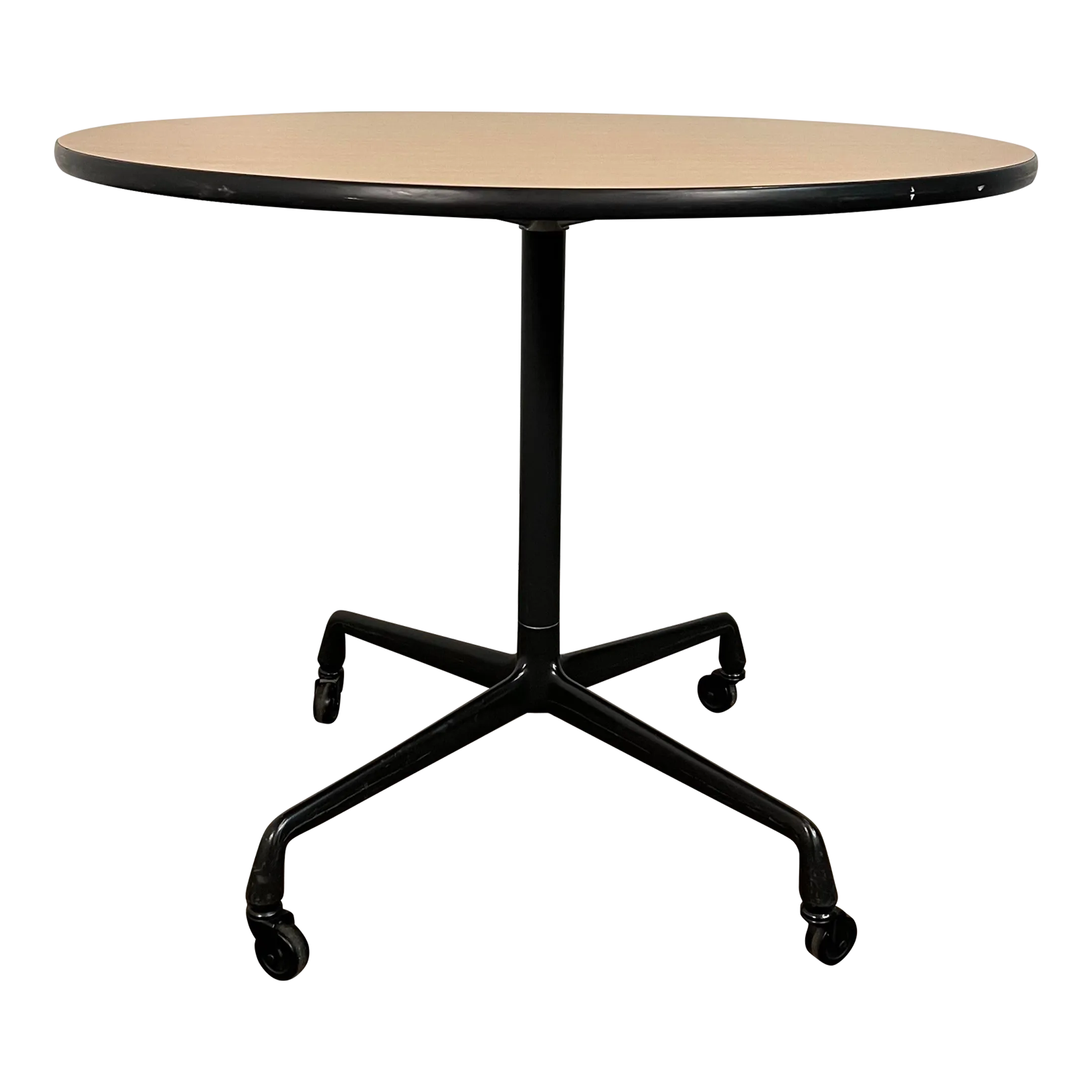 Mid-Century Modern Herman Miller Eames Aluminum Group Cafe Table | Chairish