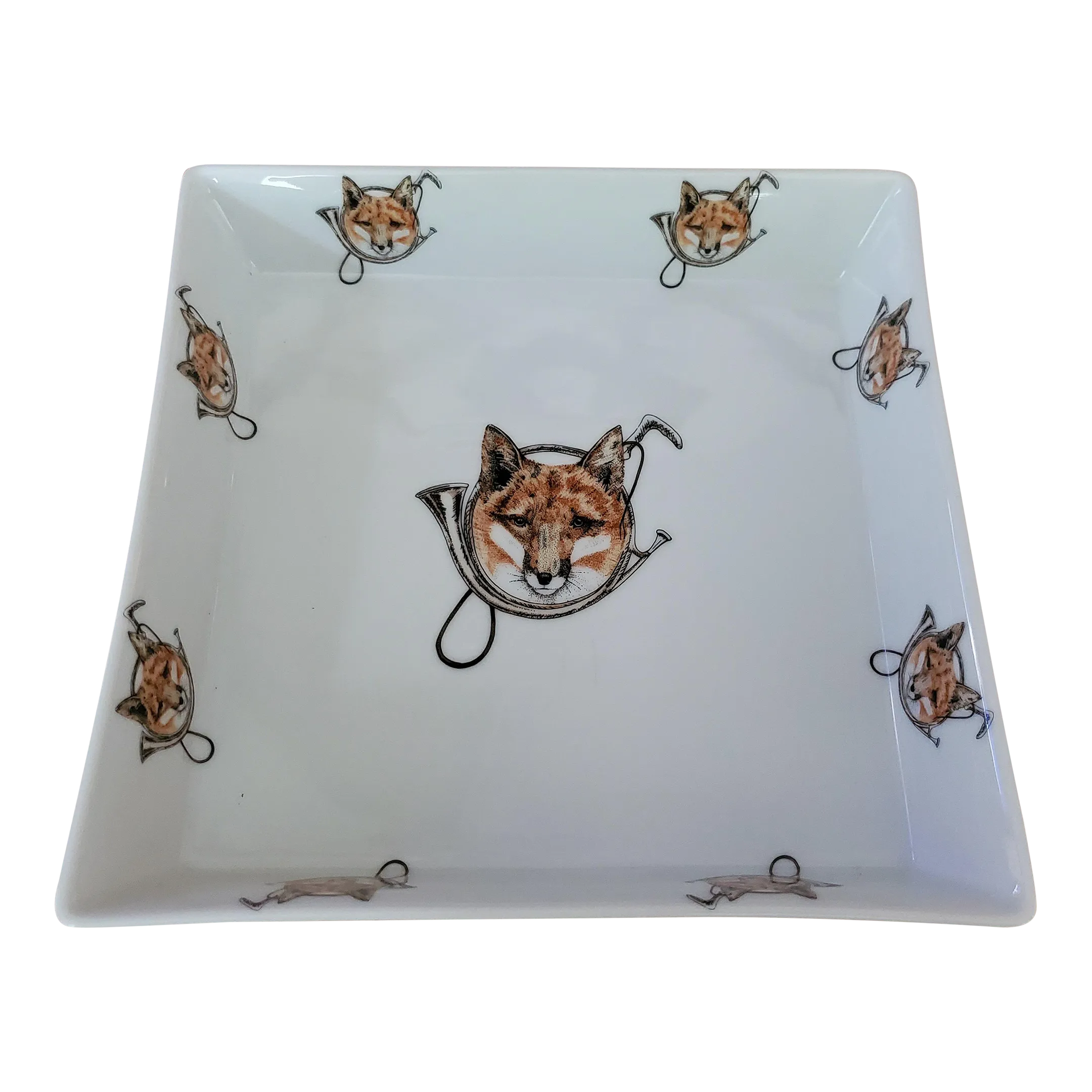 Late 20th Century C E Corey Porcelsin Tray | Chairish