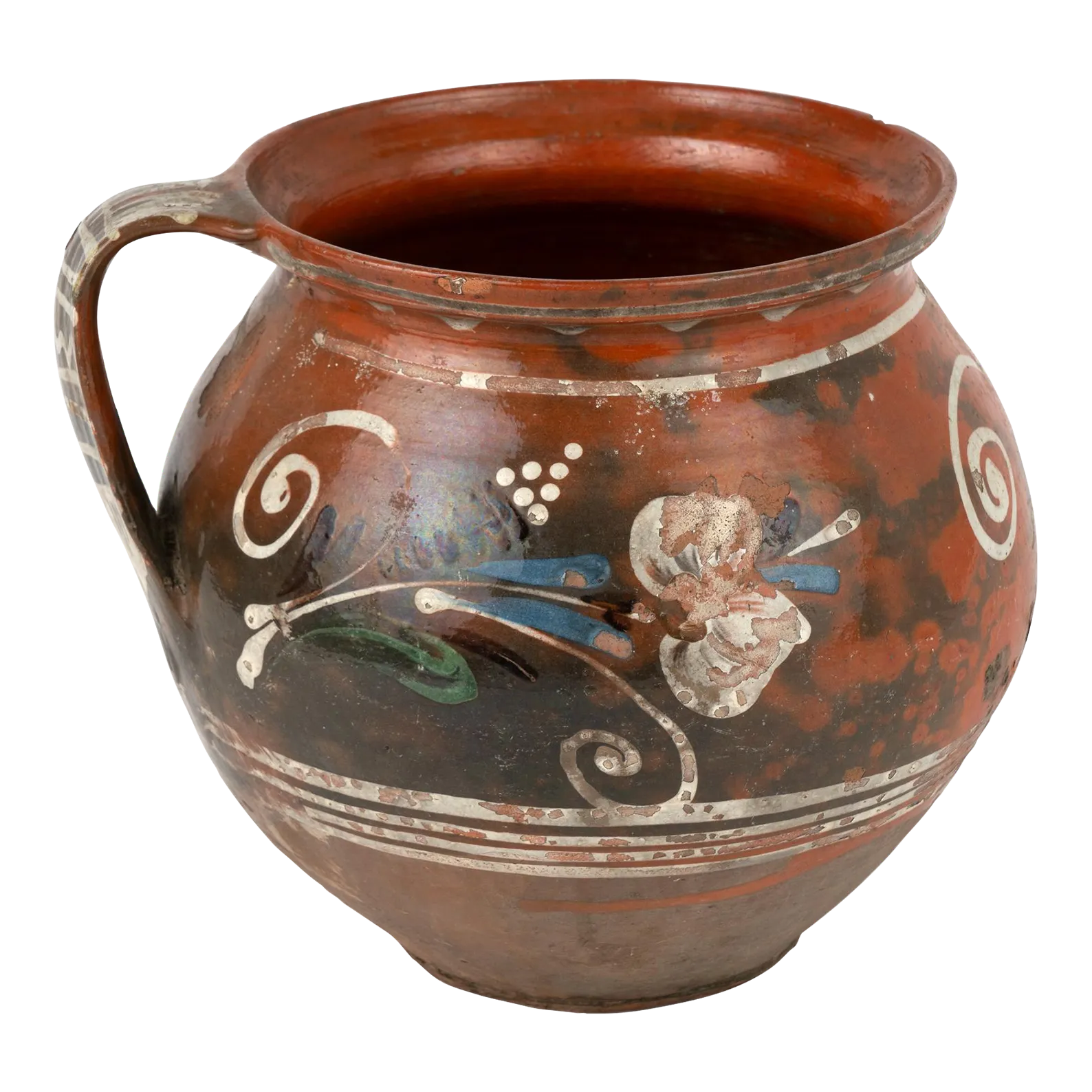 Brown Hand Painted Earthenware Pottery, Hungary Circa 1900 | Chairish