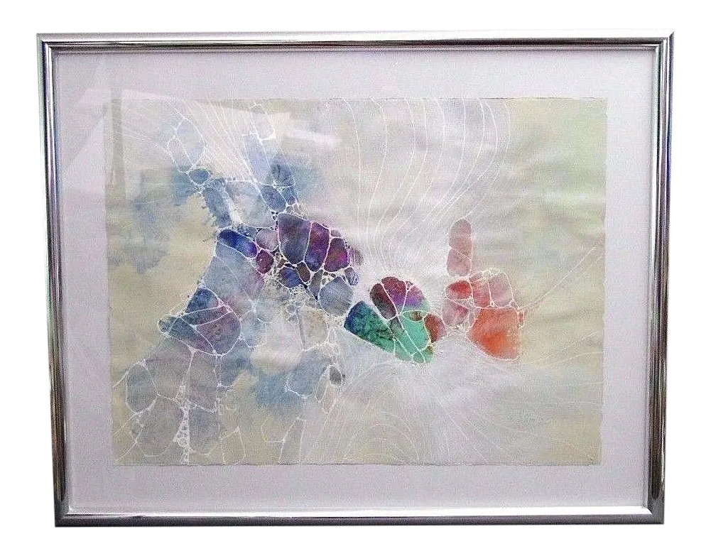 Signed Edward Goldman (1916-2006) 1985 Abstract Acrylic Painting | Chairish