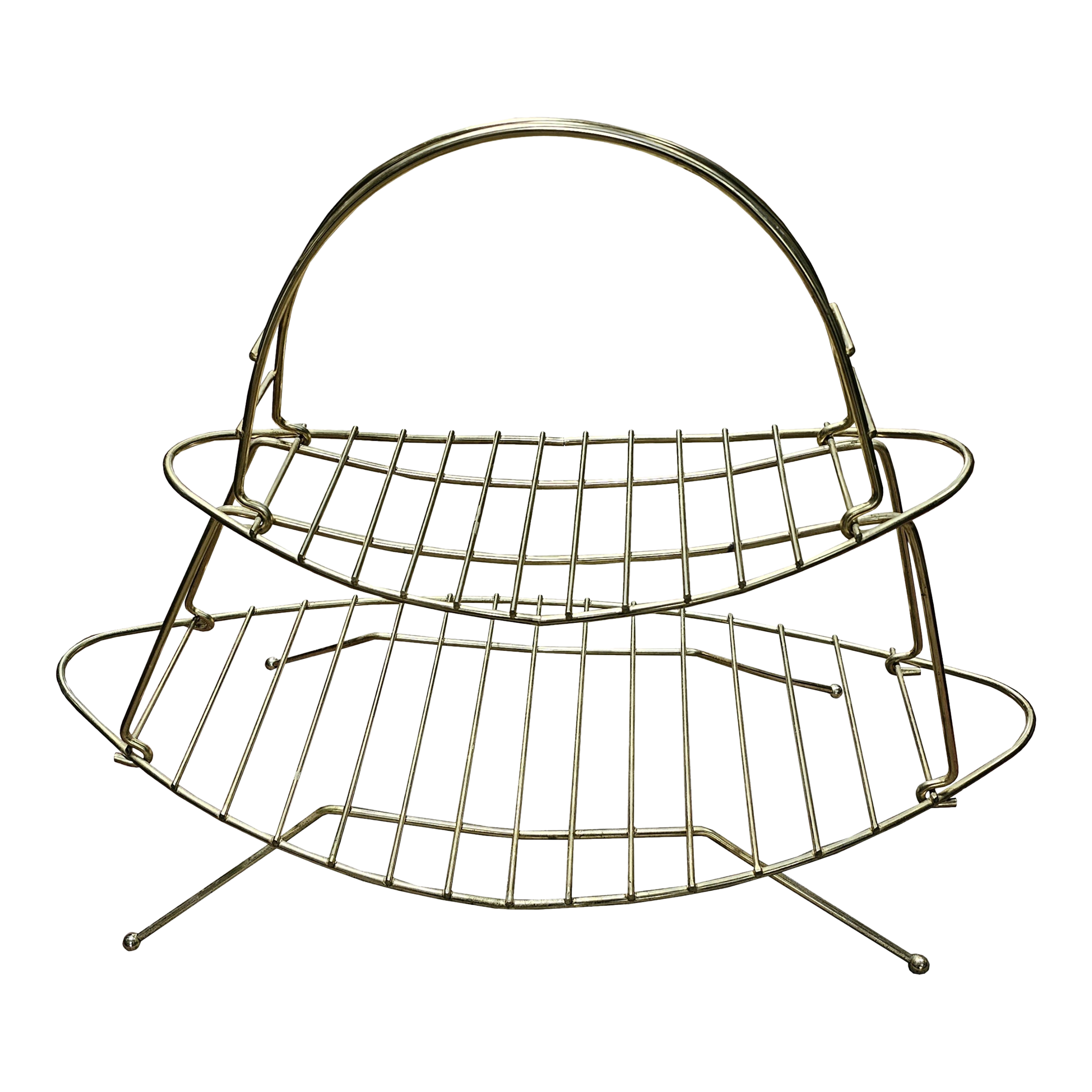 Mid Century Modern Brass Wire Magazine Rack | Chairish