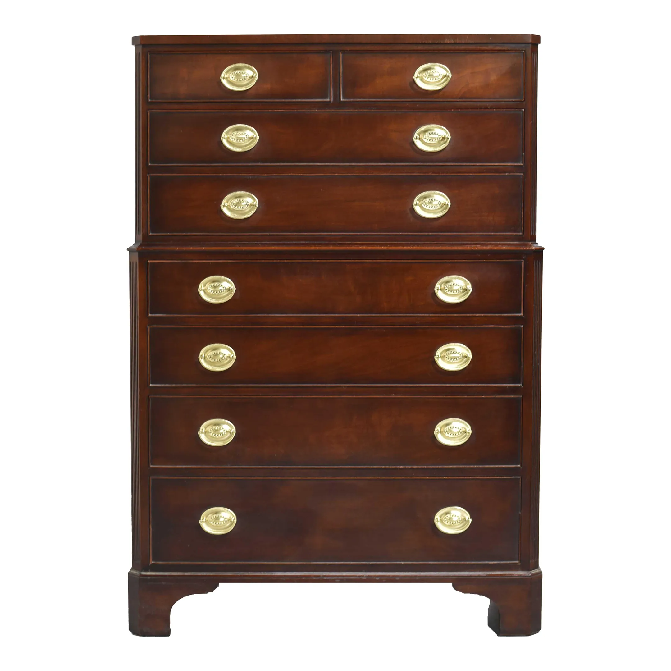 1960s Georgian Mahogany Highboy Dresser by Kindel | Chairish