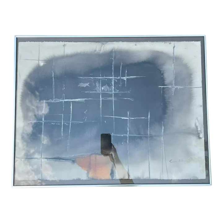 1970s Sam Klein Abstract Watercolor Painting Signed Framed | Chairish