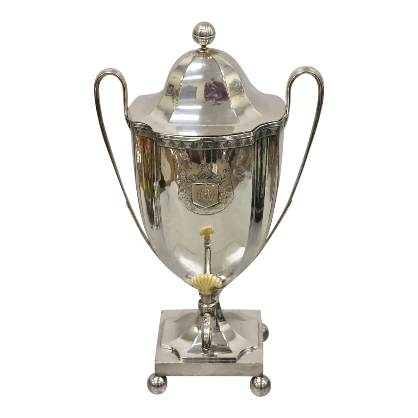 English Victorian Regency Silver Plate Trophy Cup Urn Coffee Dispenser ...