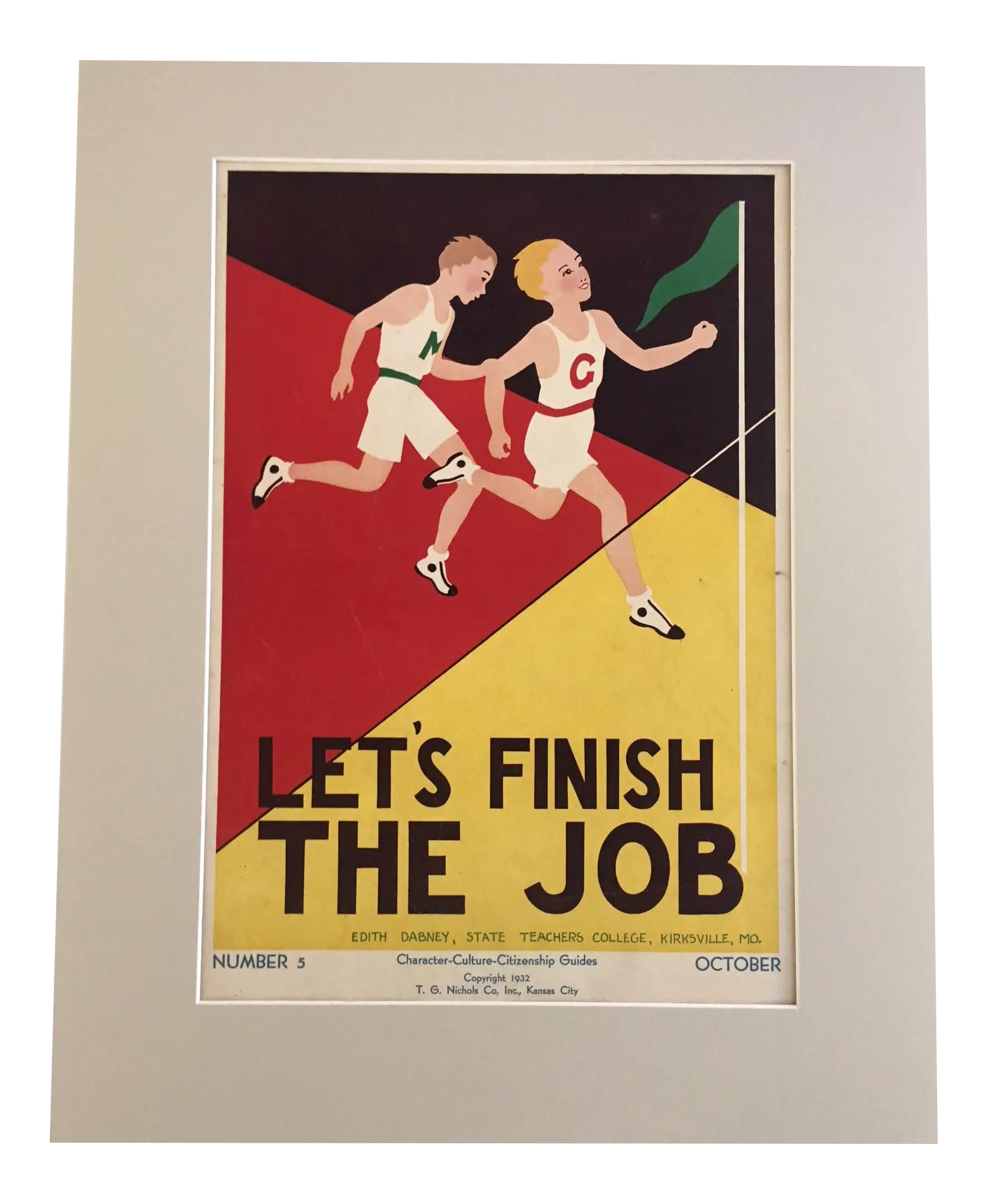 Vintage 1930's "Let's Finish the Job" Classroom Poster | Chairish