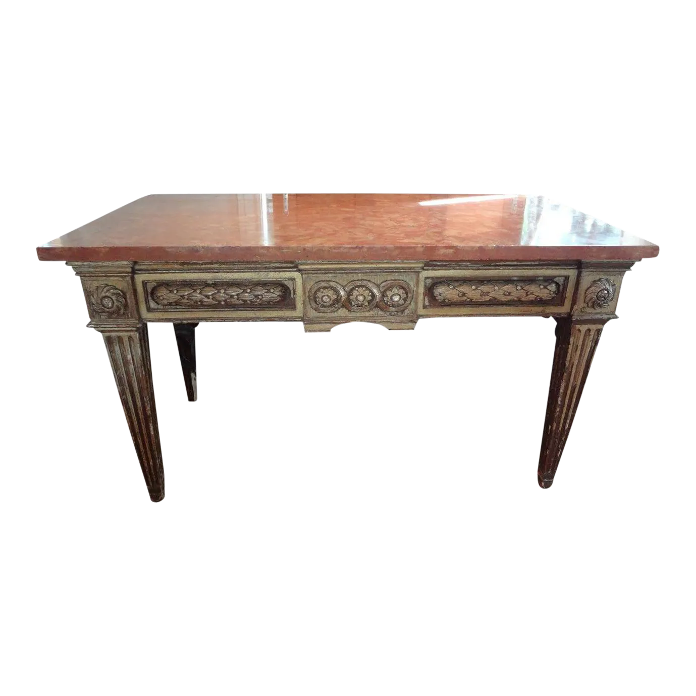 17th Century Italian Giltwood Console Table With Marble Top | Chairish