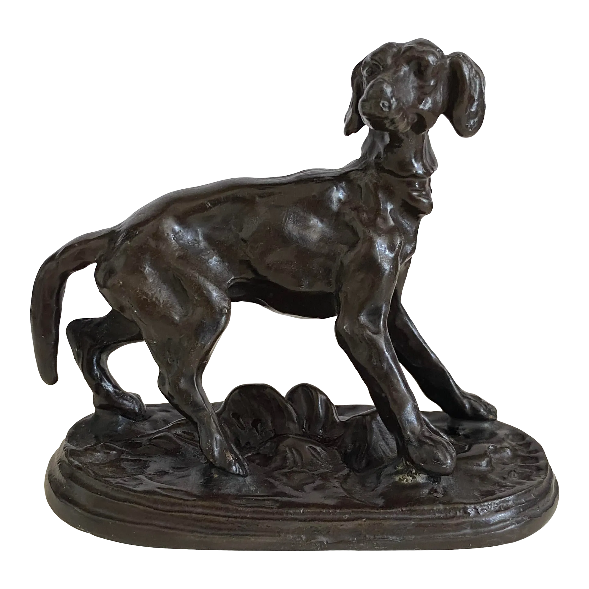 Pierre-Jules Mene Dog Bronze Sculpture | Chairish
