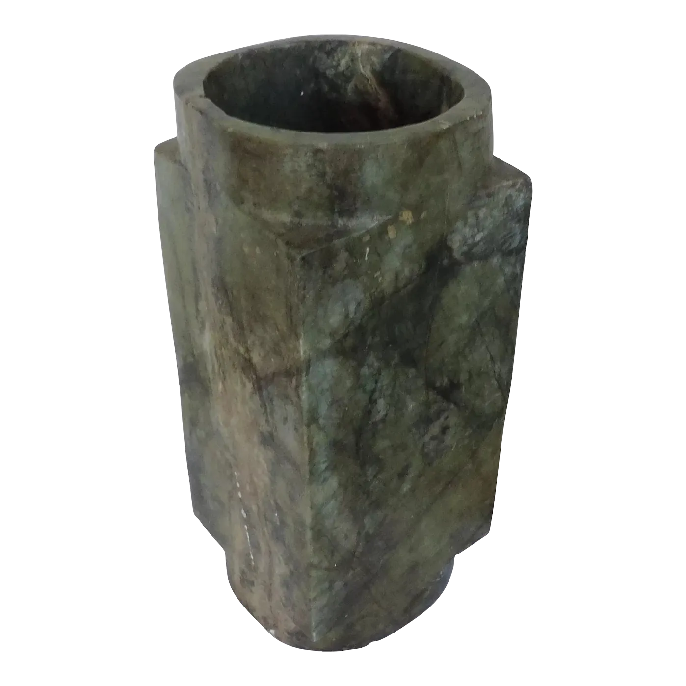 Antique Chinese Carved Stone Cong | Chairish