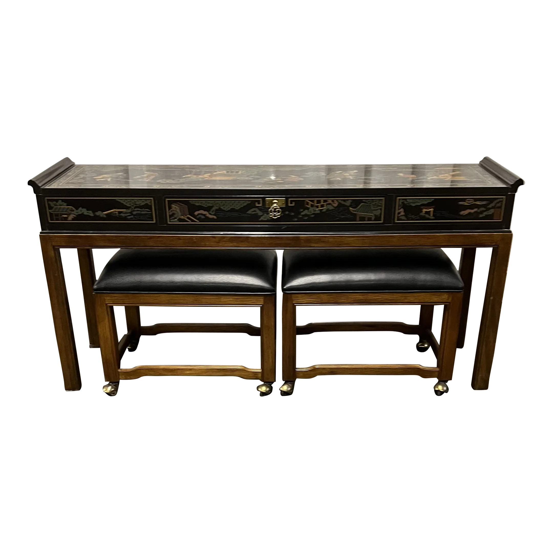 Mid-Century Drexel Et Cetera Collection Chinoiserie Console Table With ...