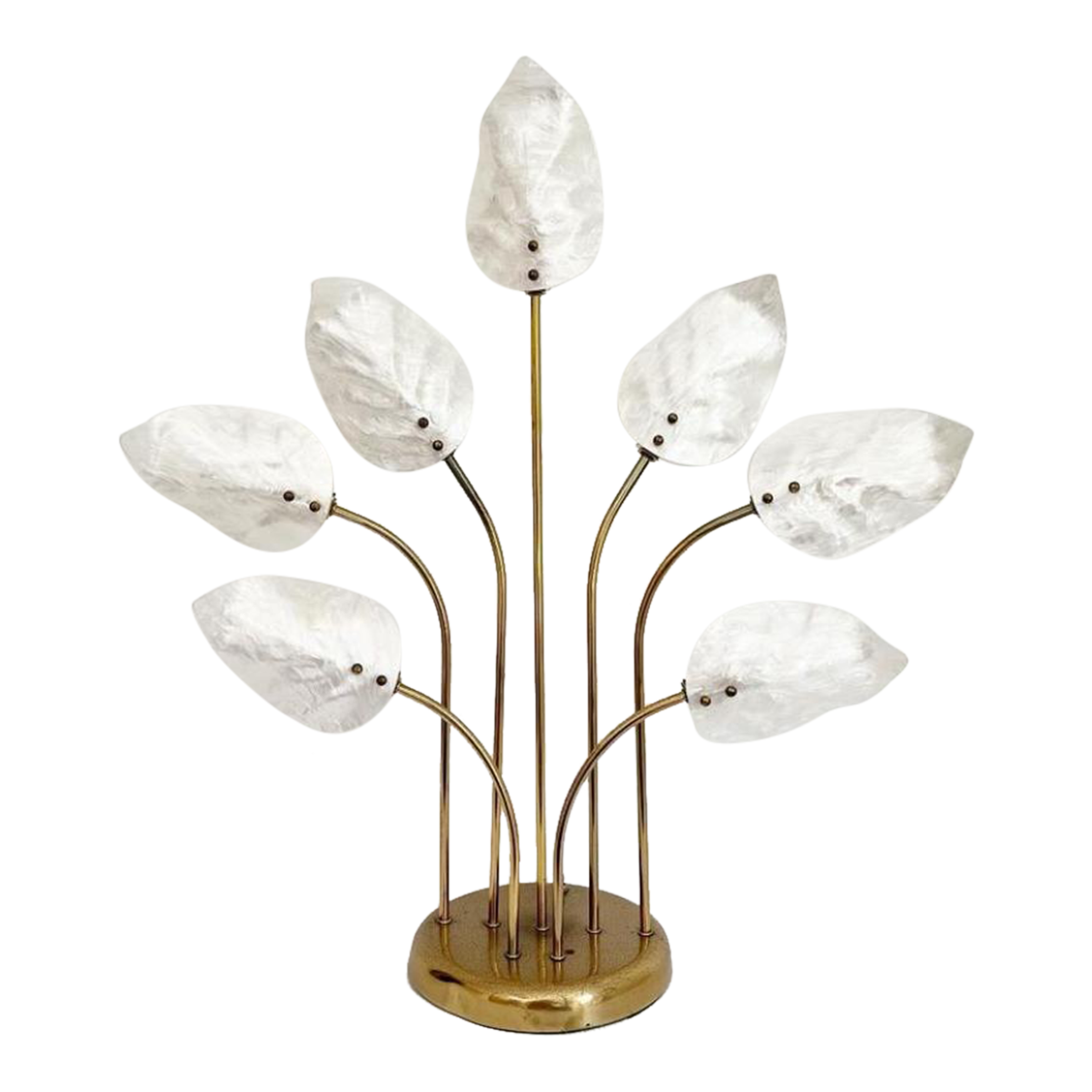 1970s Pearlescent Lucite Leaves Lamp | Chairish