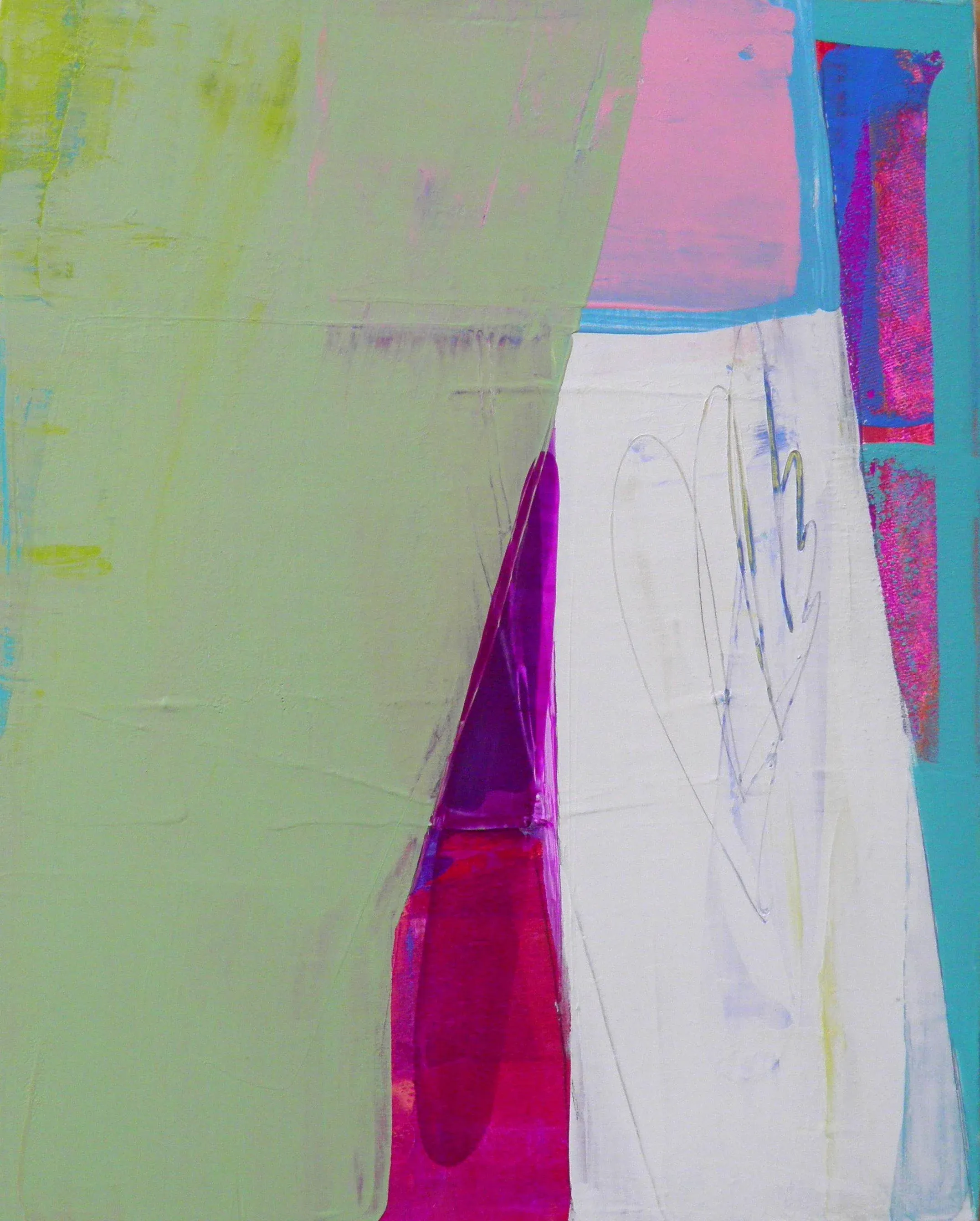 2010s "Oblique" Modern Abstract Acrylic Painting | Chairish