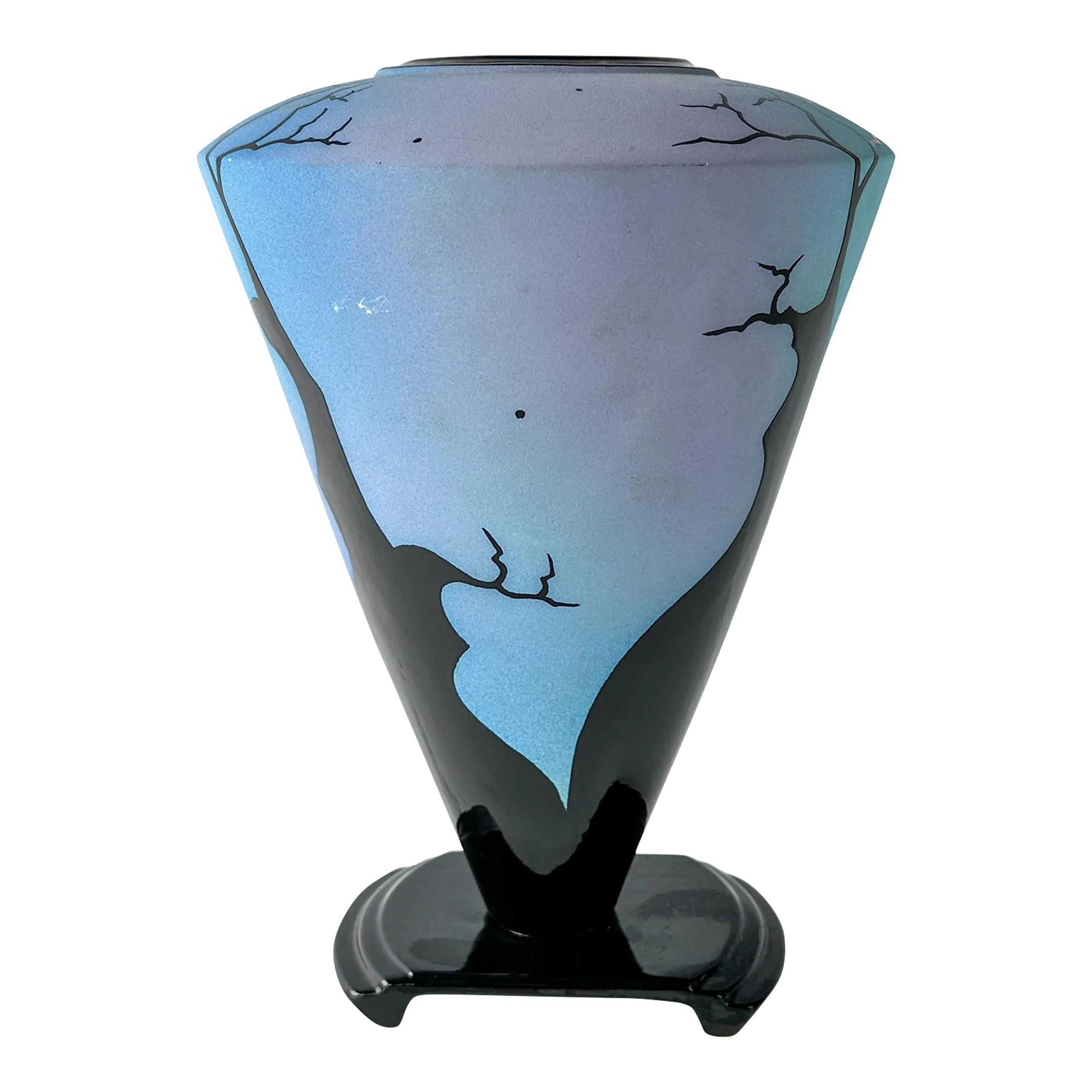 Postmodern Lynne Rachel Goldstein Lightening Glazed Vase | Chairish