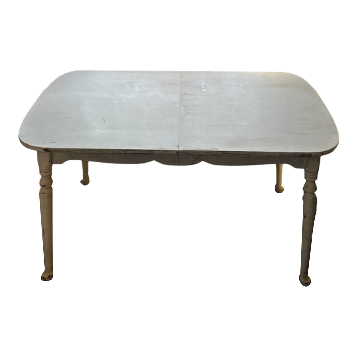 Early 20th Century American Classic White Farmhouse Dining Table | Chairish