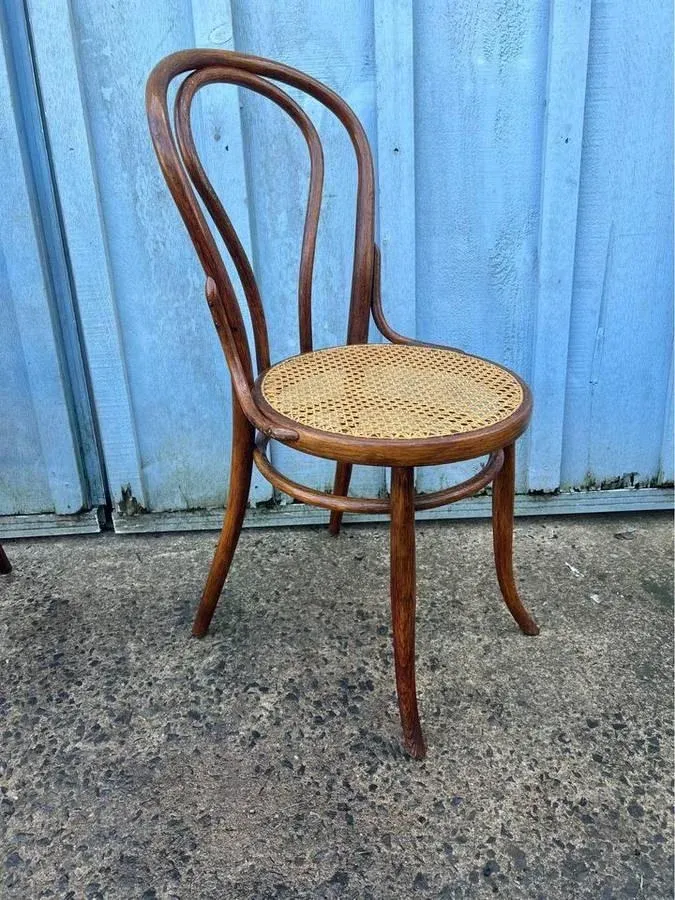 Antique Bentwood Cane Seat Side Chair Marked by Austian Bentwood Furniture New York Chairish