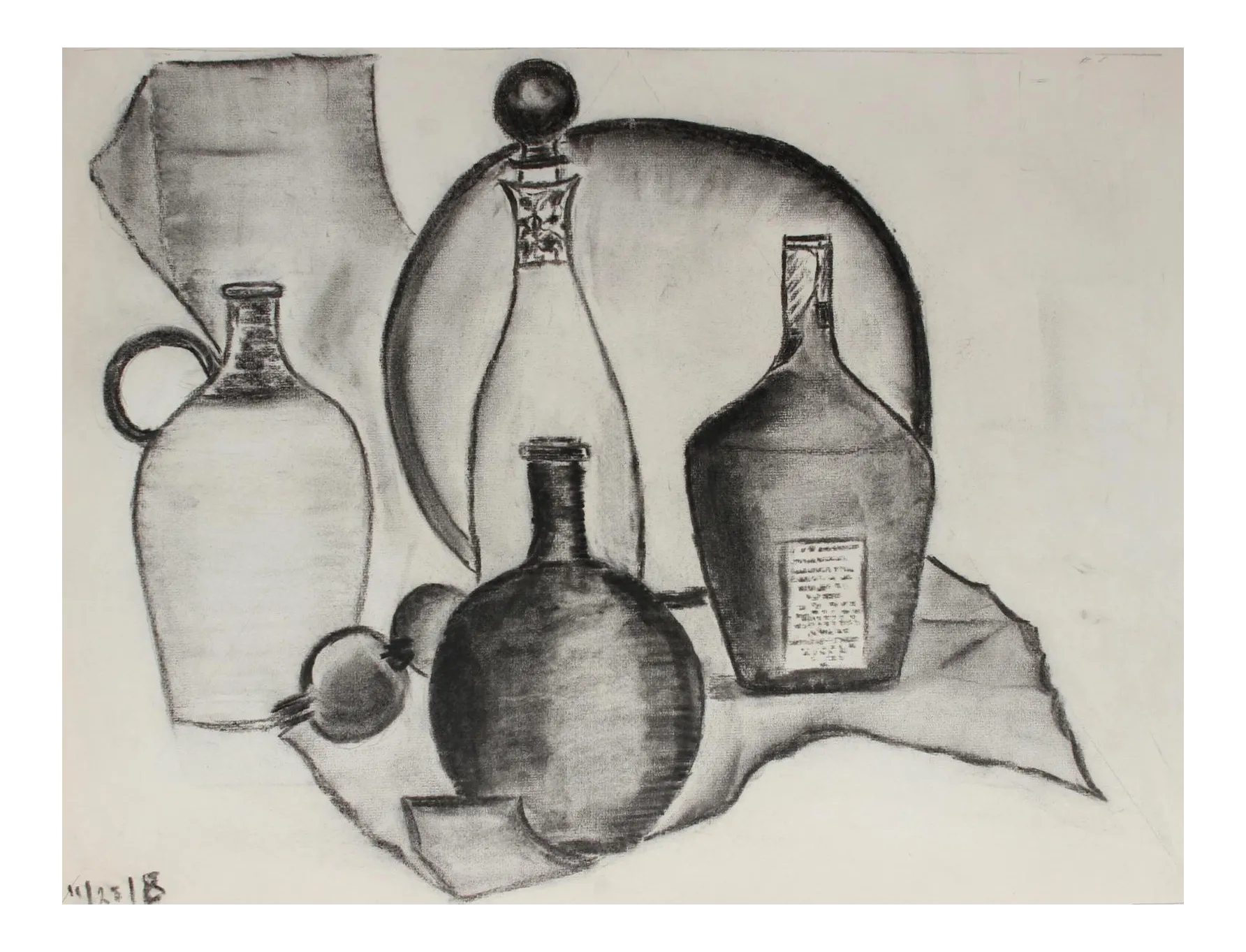Still Life Charcoal Drawings