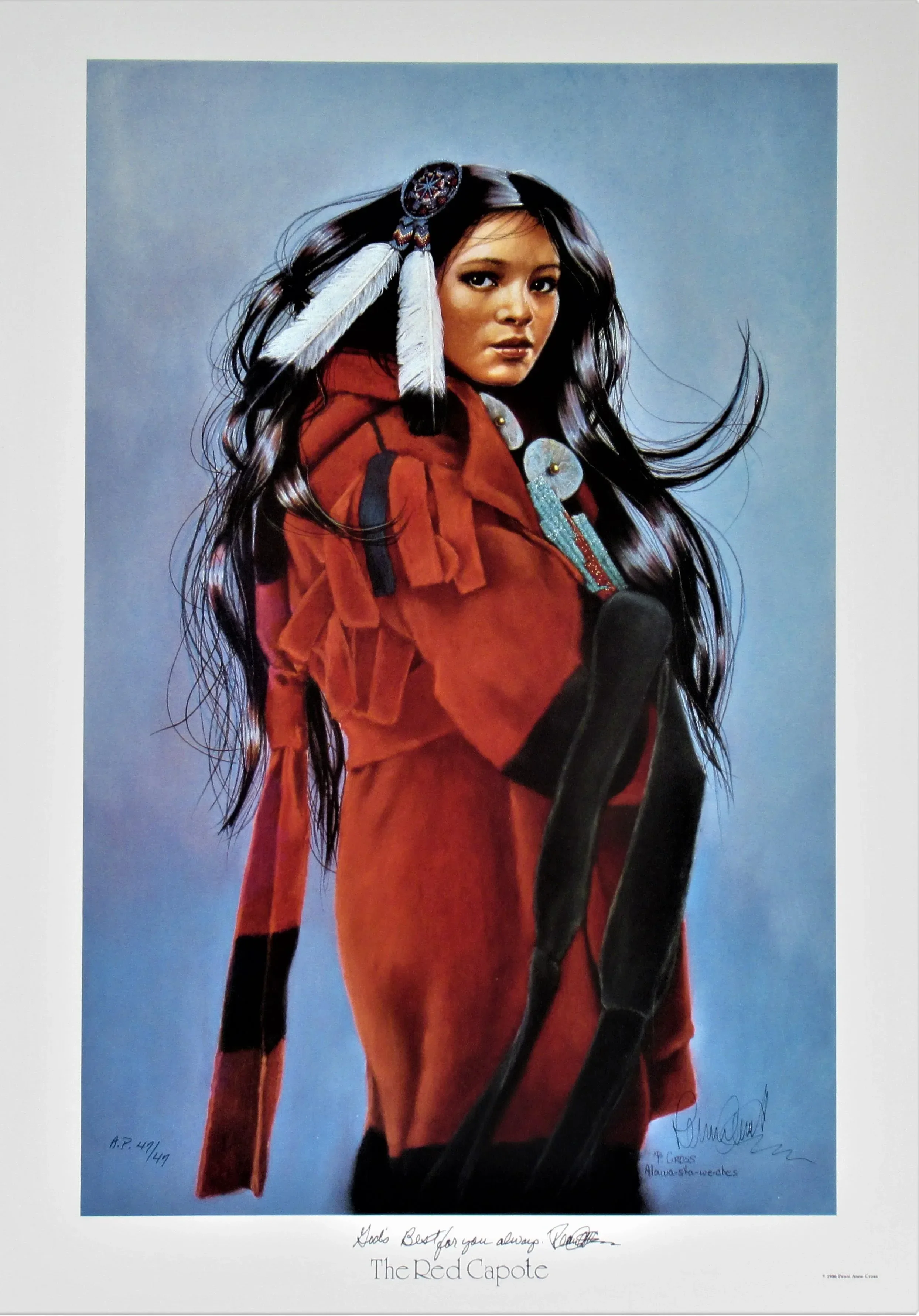 Late 20th Century "The Red Capote" Portrait Artist's Proof Print by ...