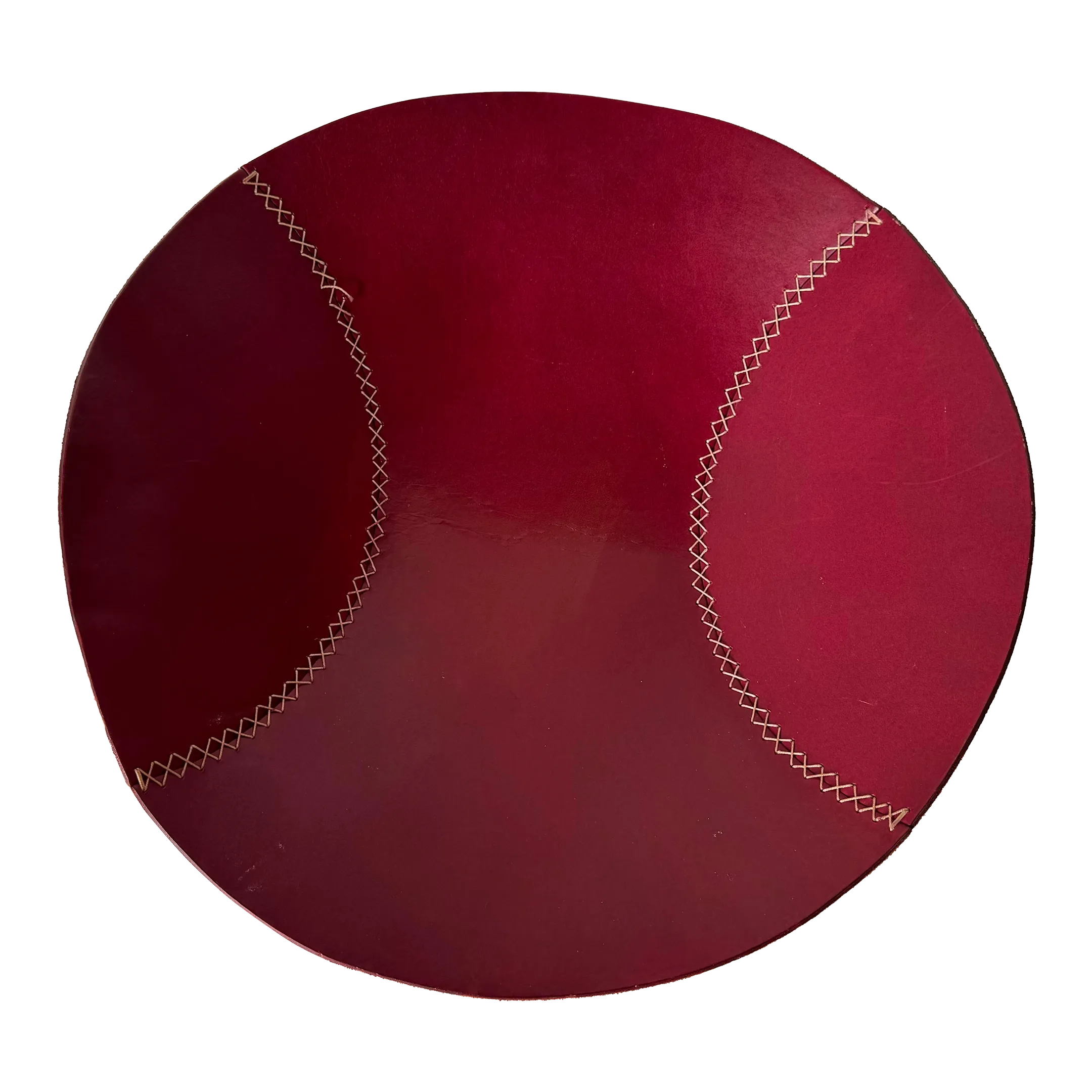 1980's Vintage Baseball Ball - Shape Red Leather Bowl / Dish | Chairish