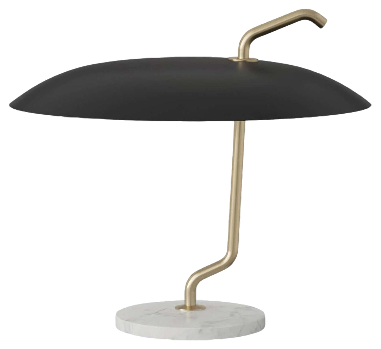 Model 537 Lamp in Brass Structure with Black Reflector by Gino Sarfatti ...