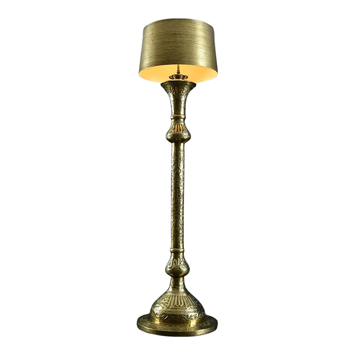 Ornate Gold Finish Hammered Brass Arabic Middle Eastern Floor Lamp ...