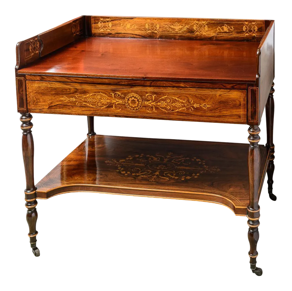 Antique Rosewood English Buffet/ Side Table | Chairish