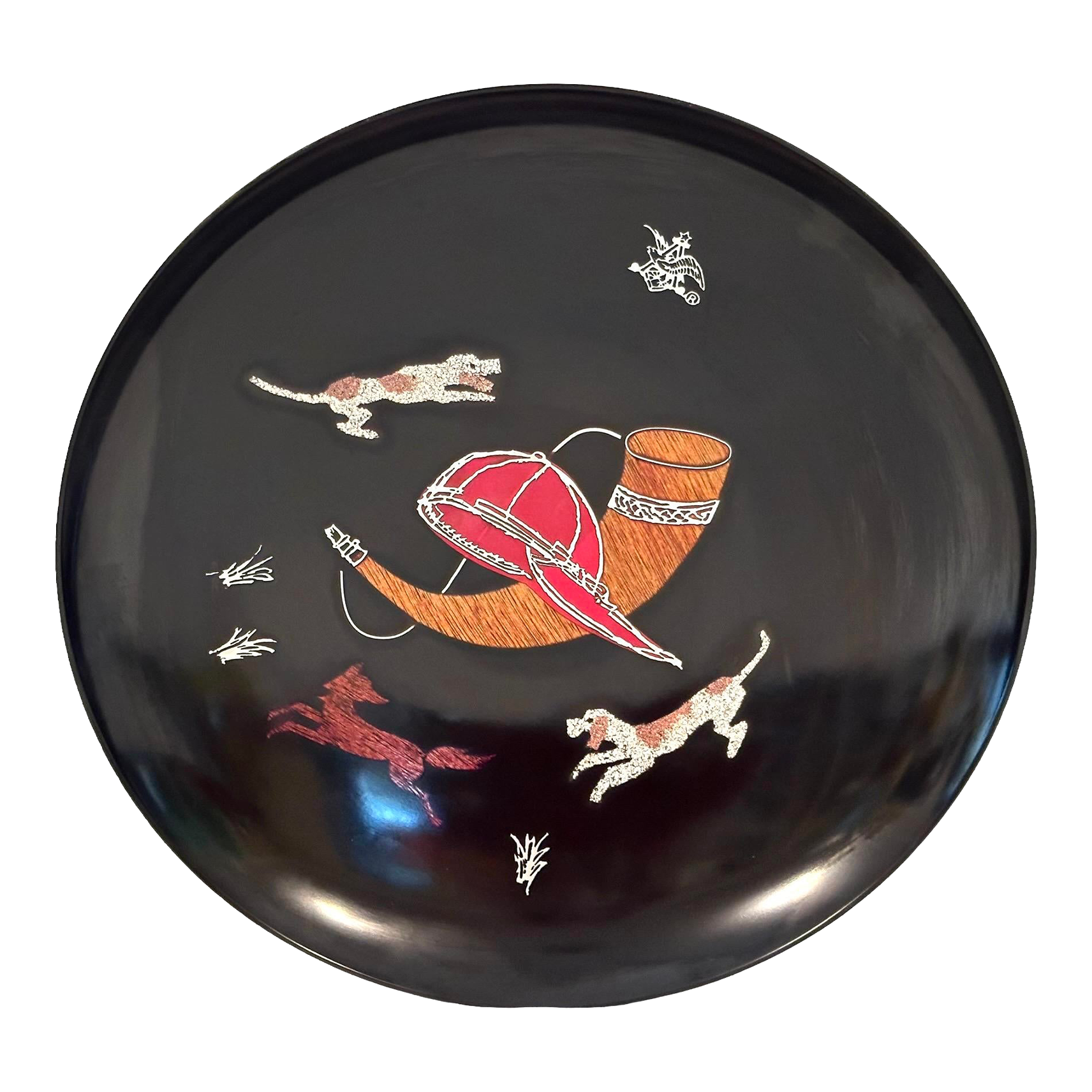 Retro Couroc Fox & Hounds Large Shallow Bowl/Tray | Chairish