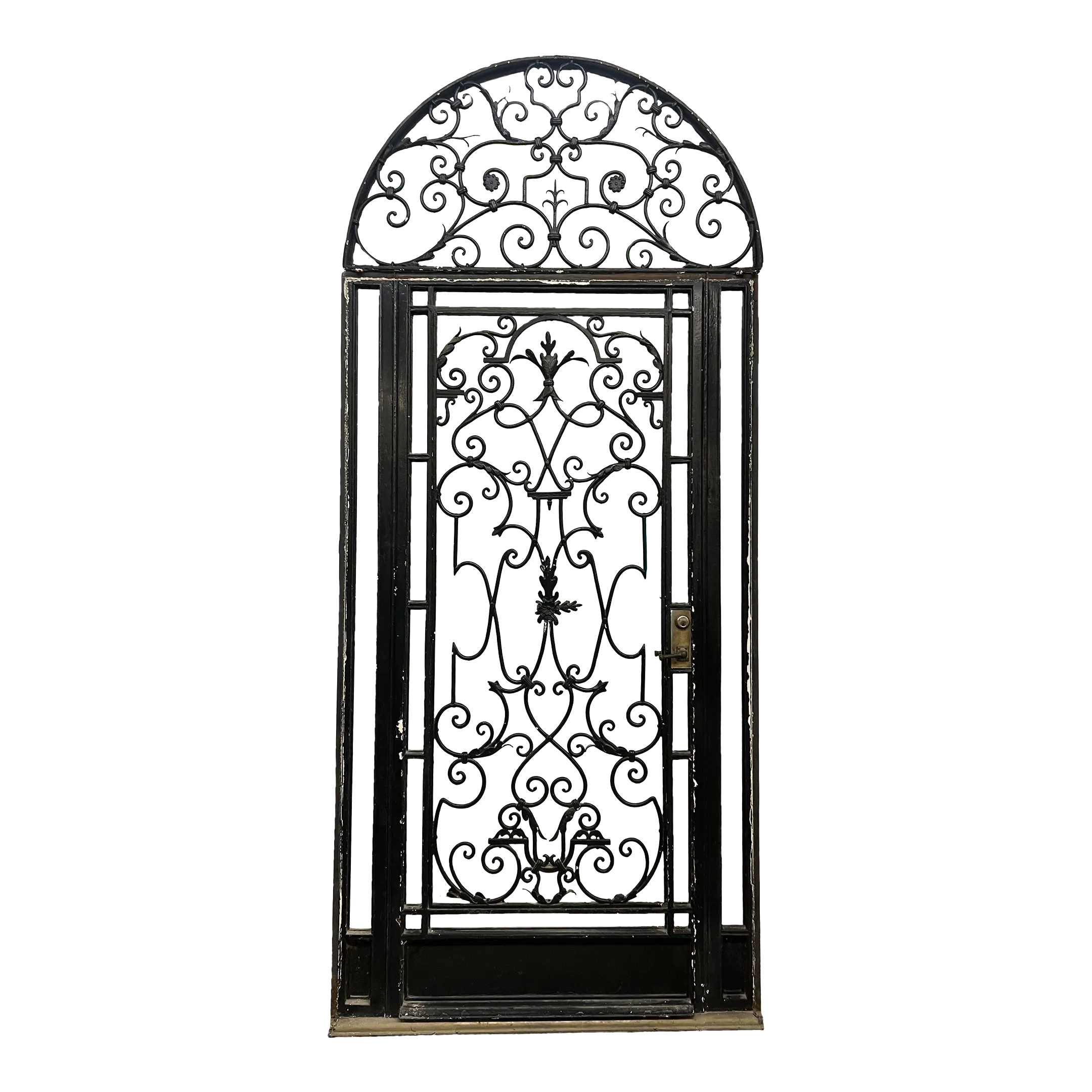 Large Vintage 1920s Spanish Metal Front Entry Door With Arch Detail ...