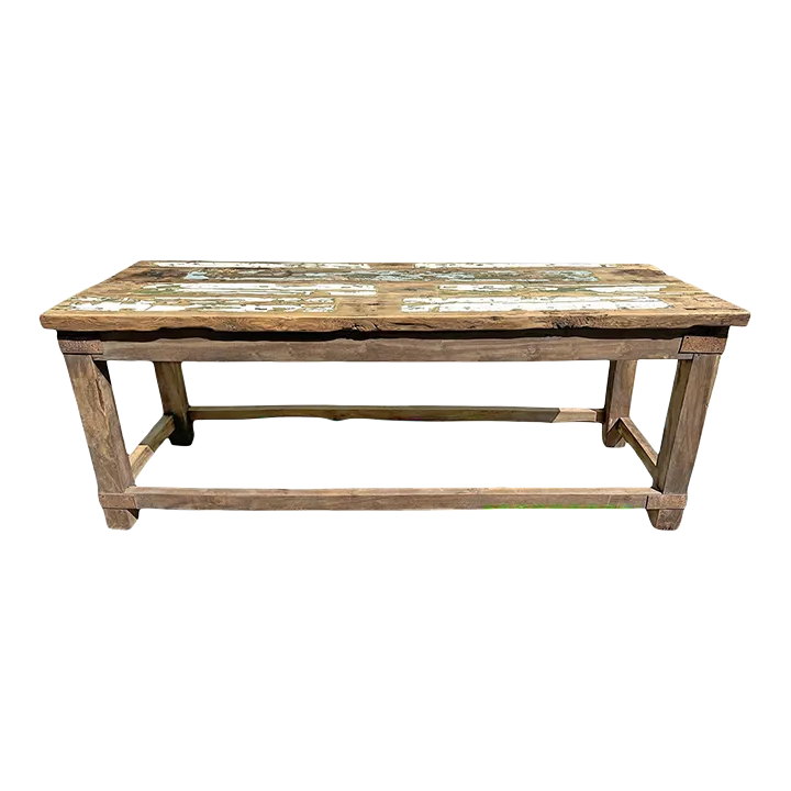 Mid 20th Century Vintage Old India Counter Work Table | Chairish