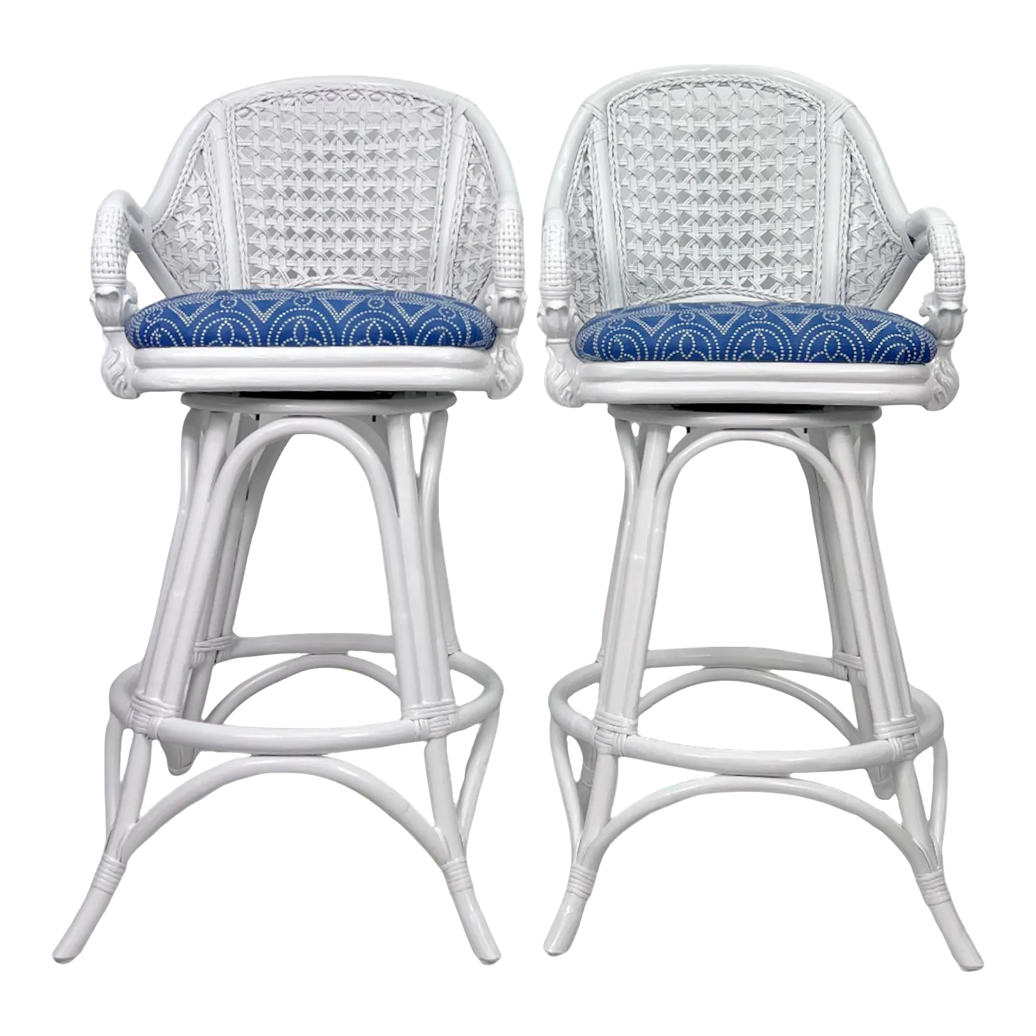 Rattan&Cane Bar Stools | Chairish