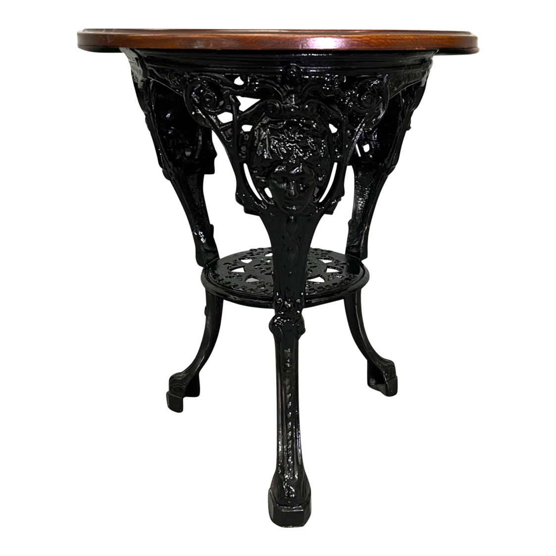 Vintage English Cast Iron Pub Table, Black | Chairish
