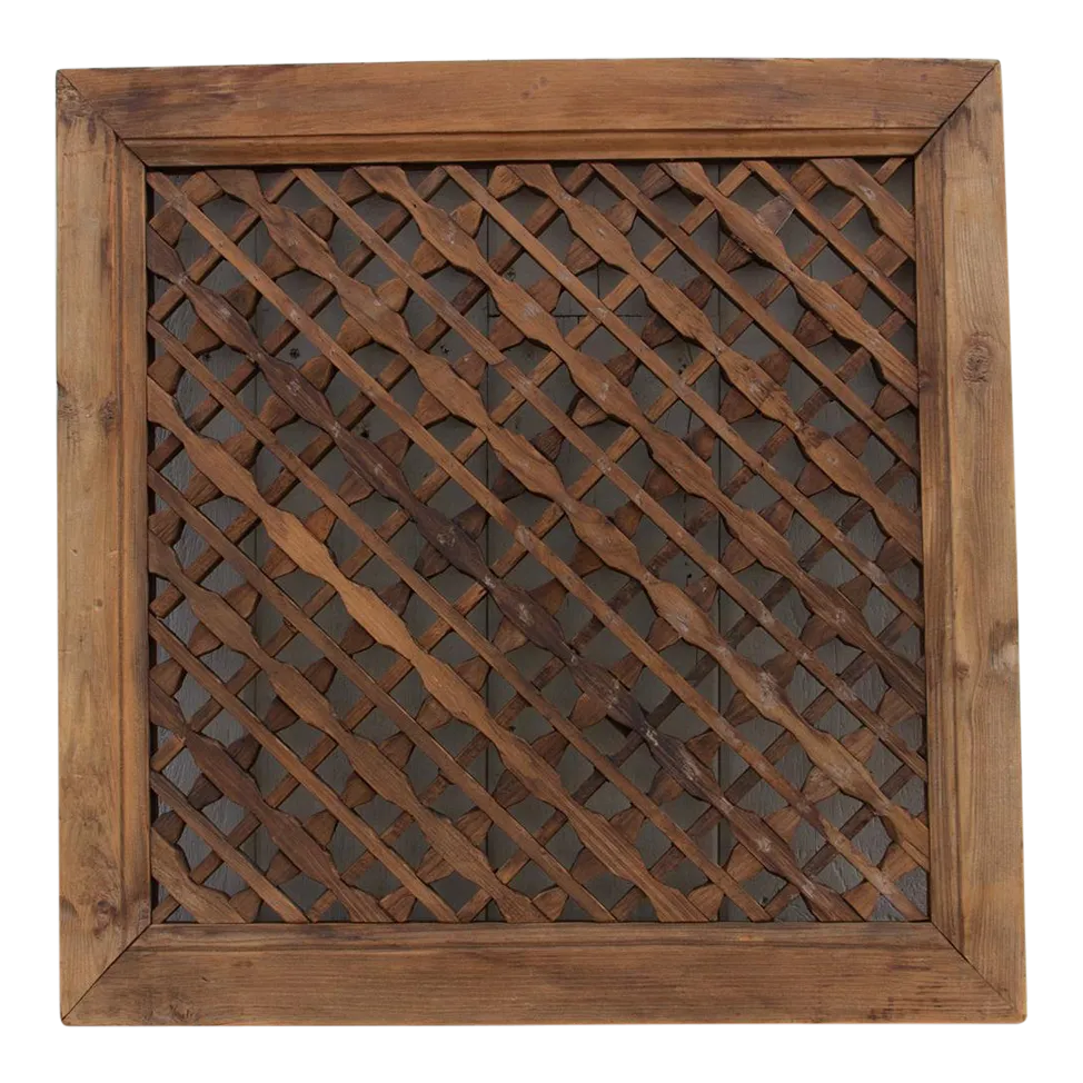 Antique Cedar Wood See-Through Wall Art | Chairish