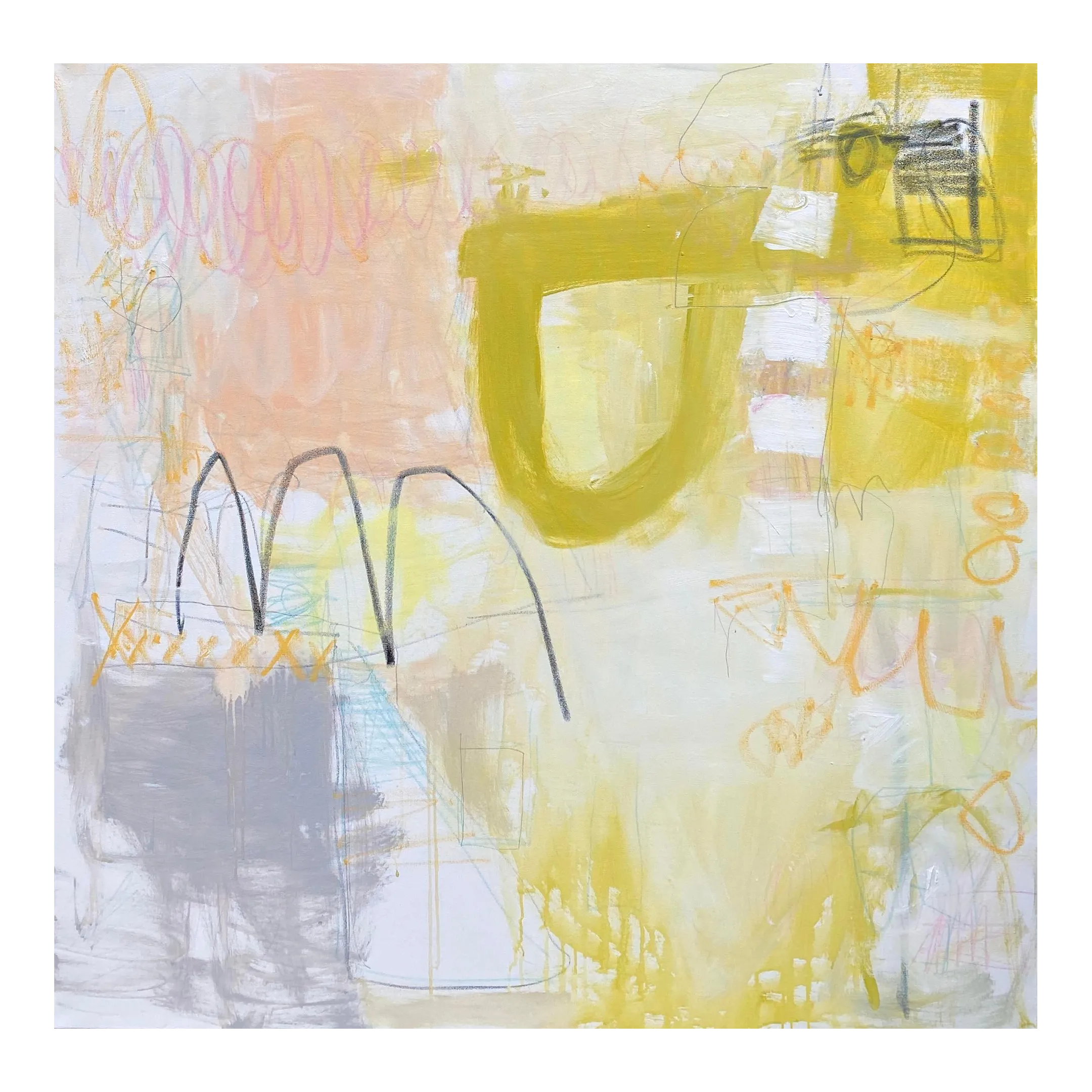 Sarah Trundle, Contemporary Abstract Painting, "Mark My Words" | Chairish