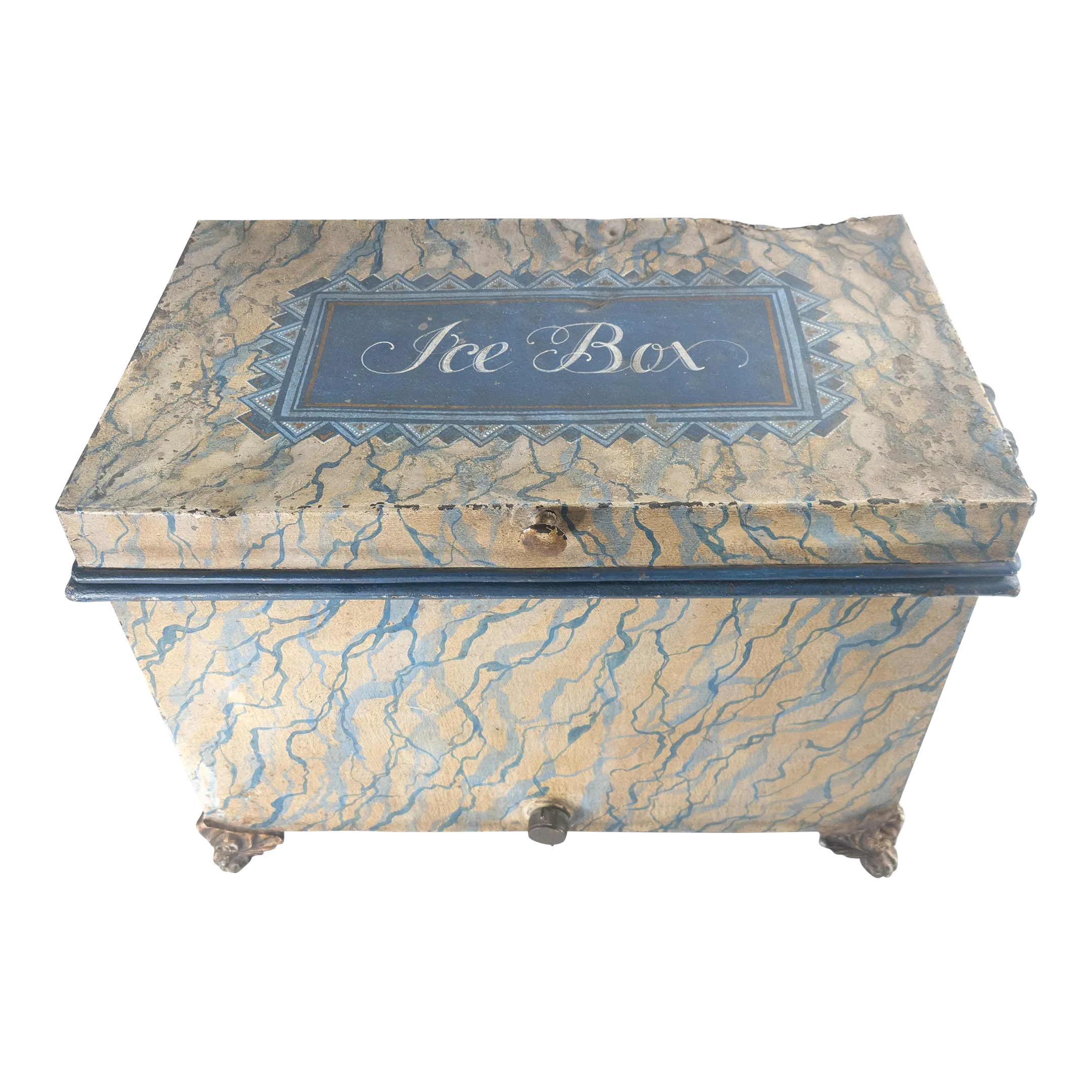 19th Century Folk Tole Painted Swedish Style German Ice Box Chest ...