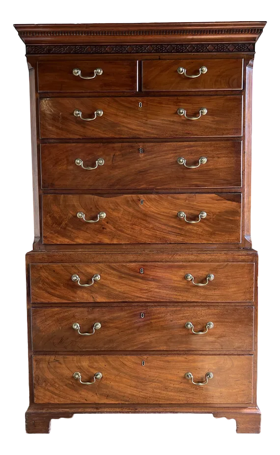 Antique Figured Mahogany Chest, 1700s | Chairish