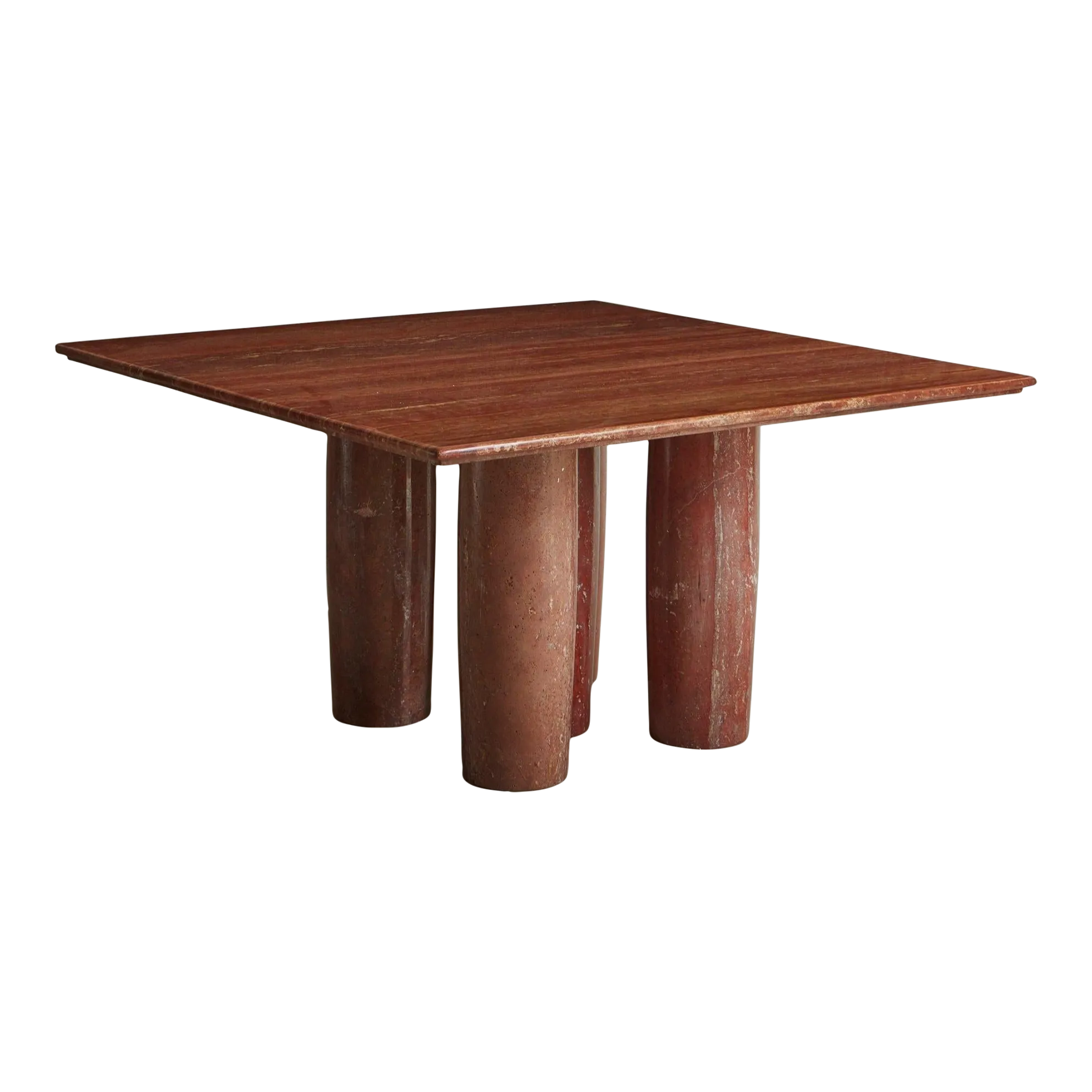 ‘Il Colonnato’ Dining Table in Red Persian Travertine by Mario Bellini ...