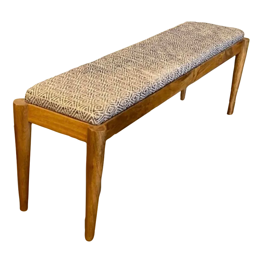 Mid Century Modern Style Wooden Bench | Chairish