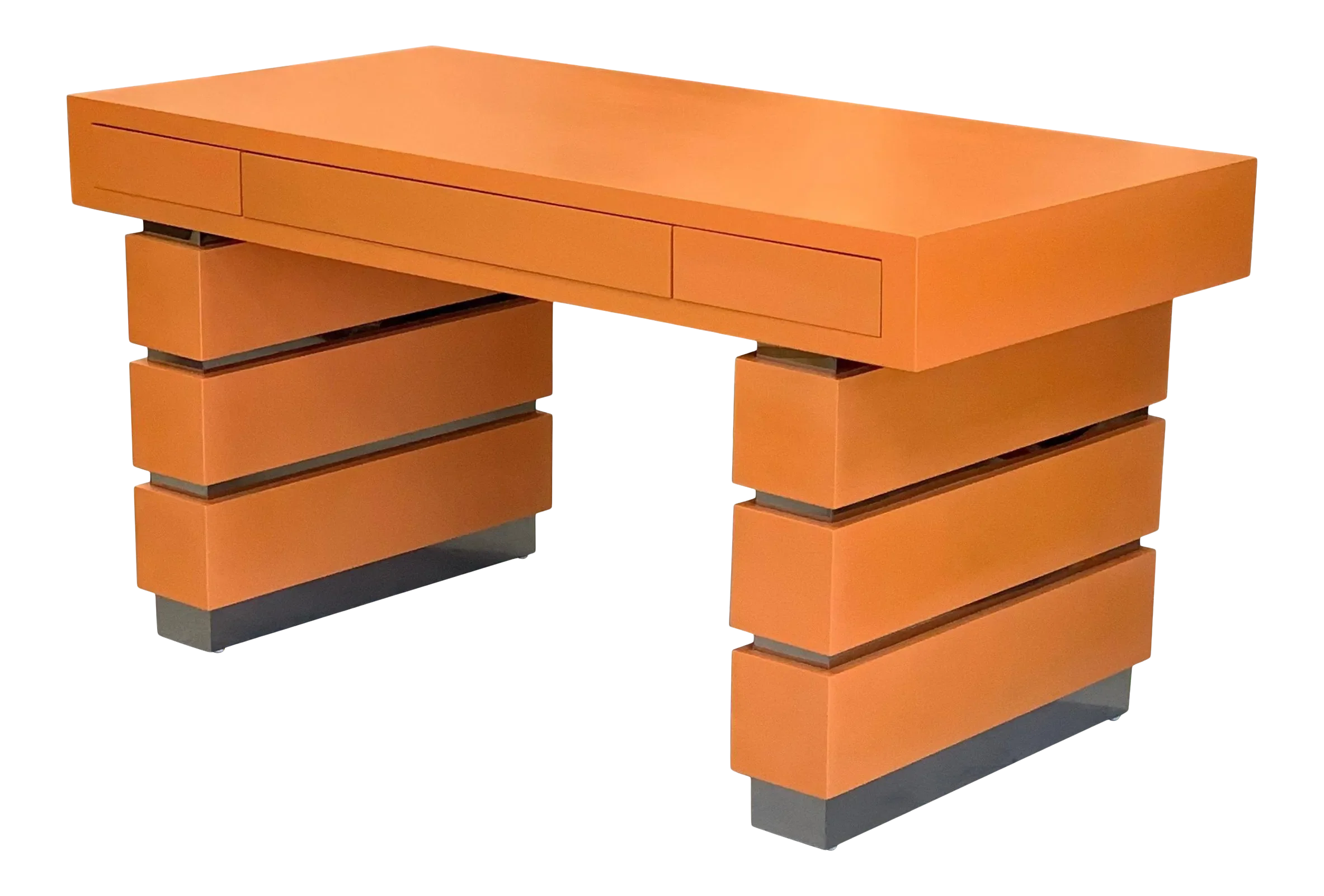 Bridges over Time Originals Custom Orange Desk | Chairish