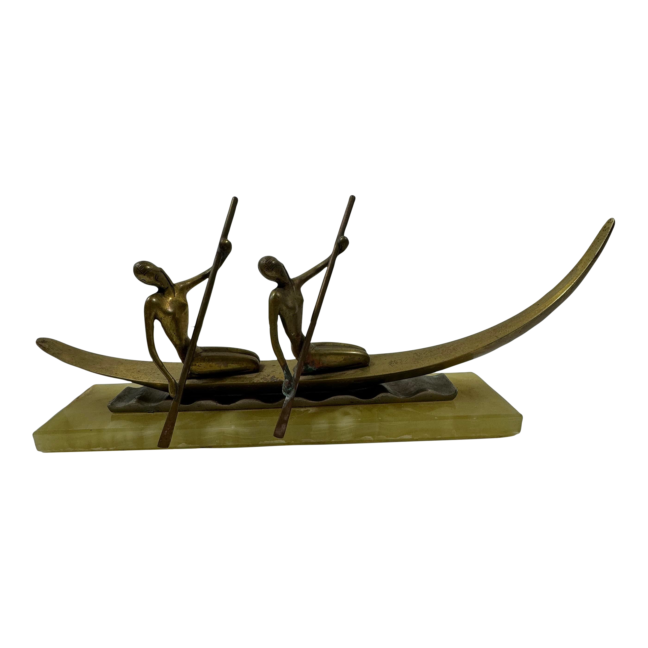 Art Deco Hagenauer Ladies in Canoe | Chairish