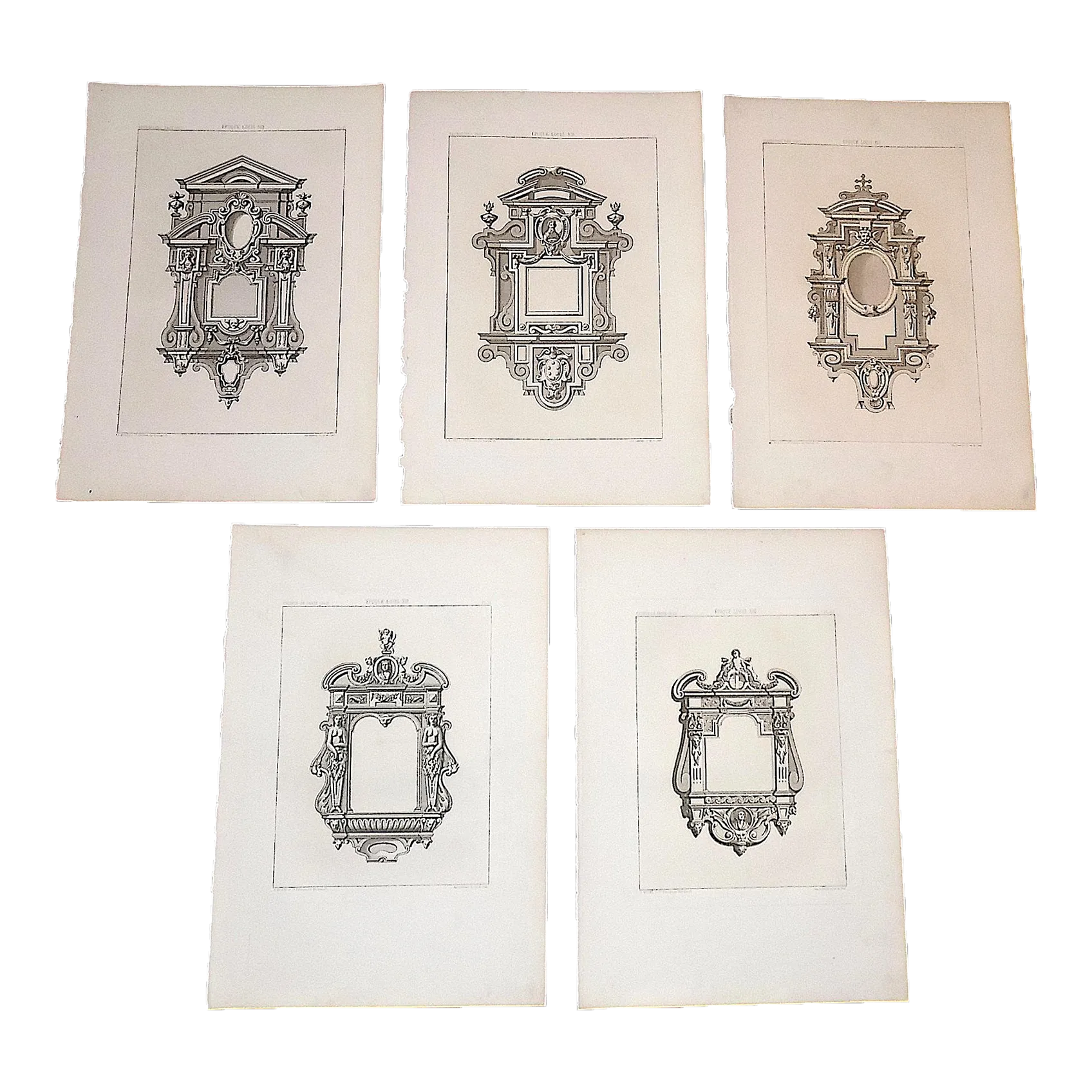 Antique 19th Century French Louis XIII Architectural Imperial Folio ...
