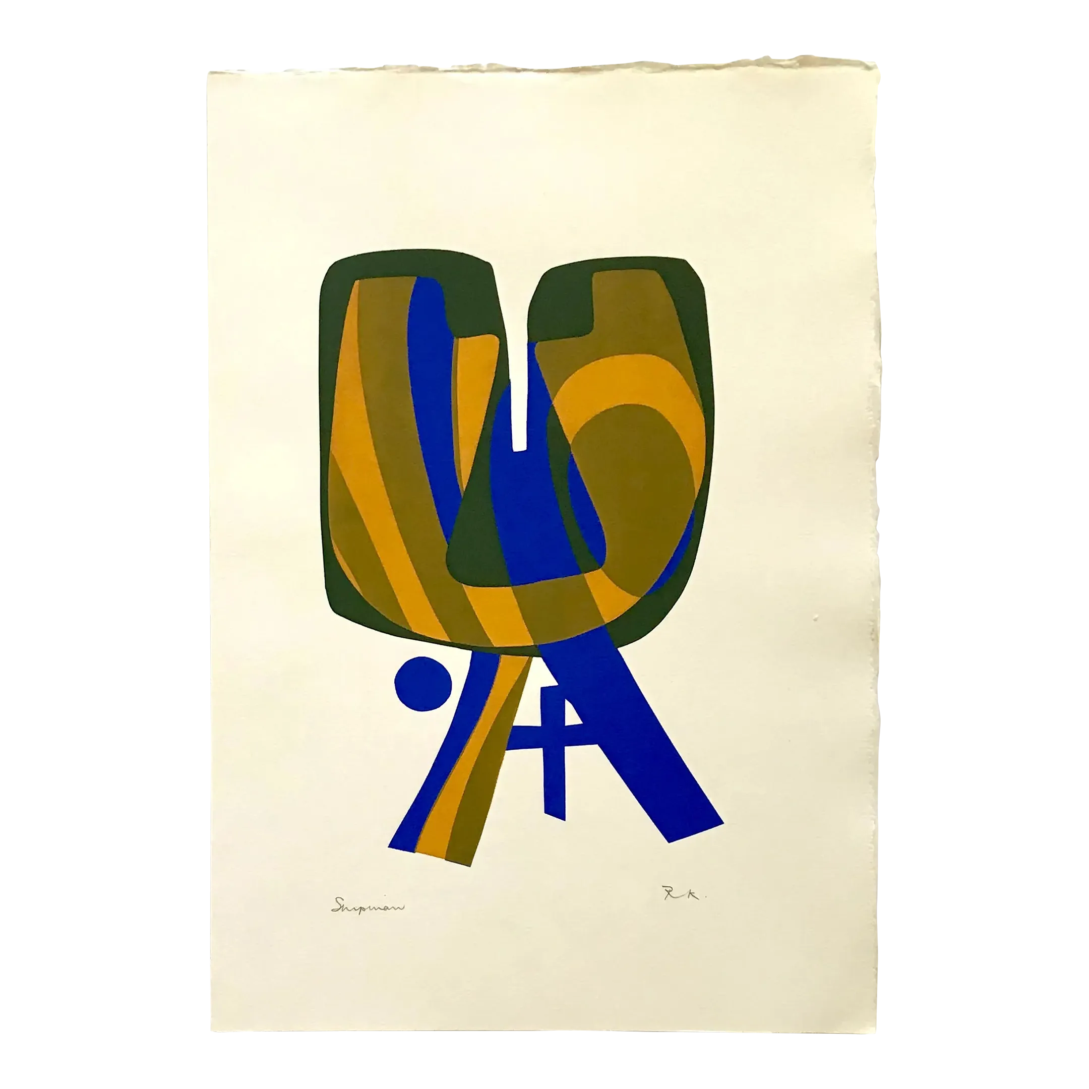 1967 Ronald King Signed Screenprint Shipman | Chairish