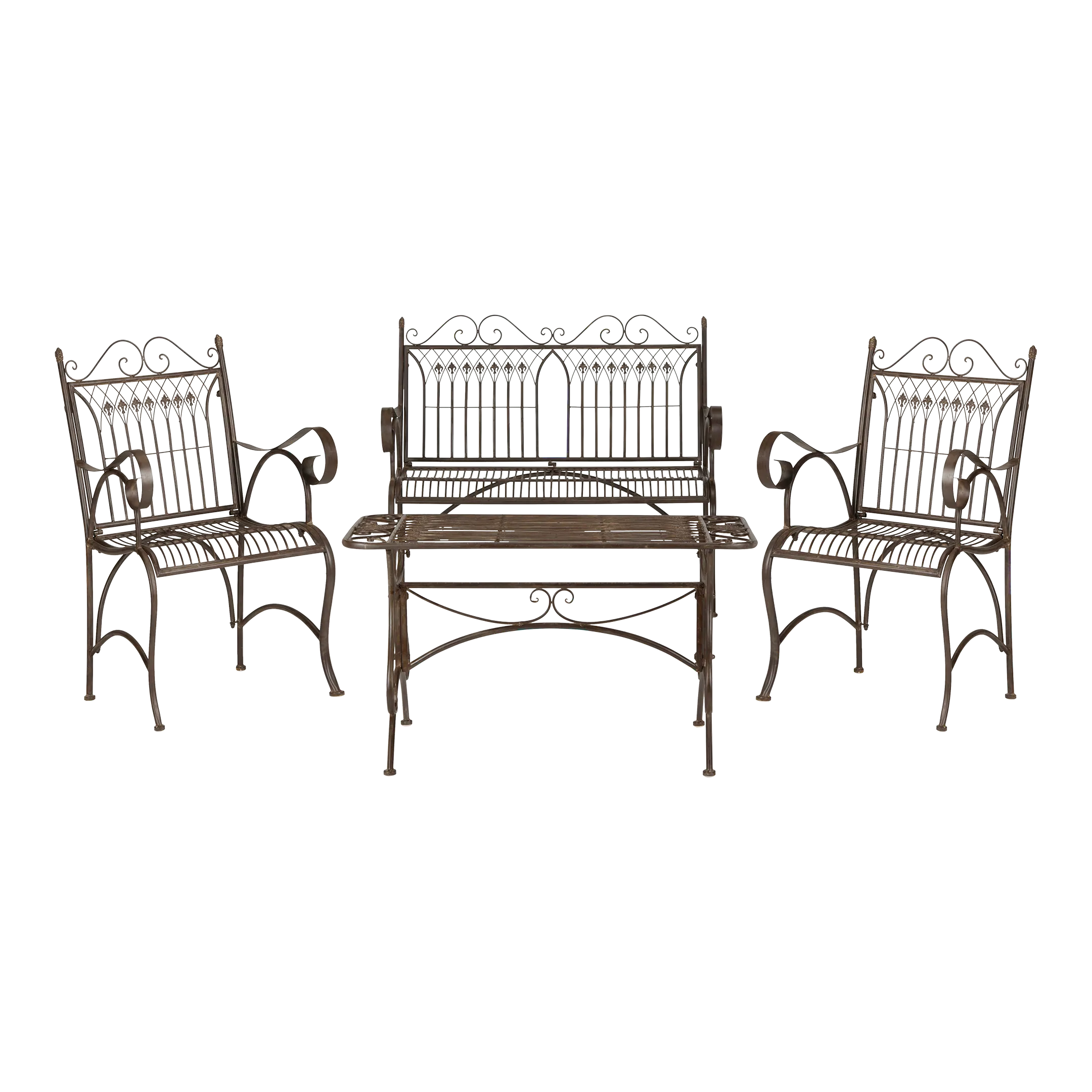 Rebecca Garden Set in Rustic Brown - 4 Pieces | Chairish