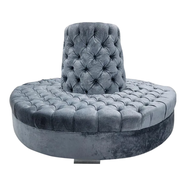 Mid 20th Century Vintage Round Banquette Settee Lobby Sofa Newly Custom ...