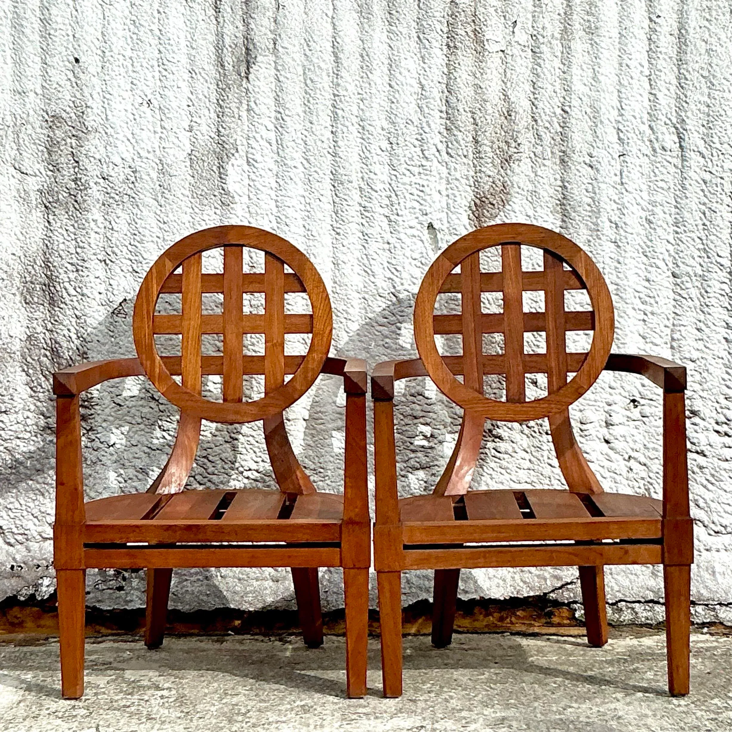 Vintage McGuire Teak Outdoor Lounge Chair A Pair