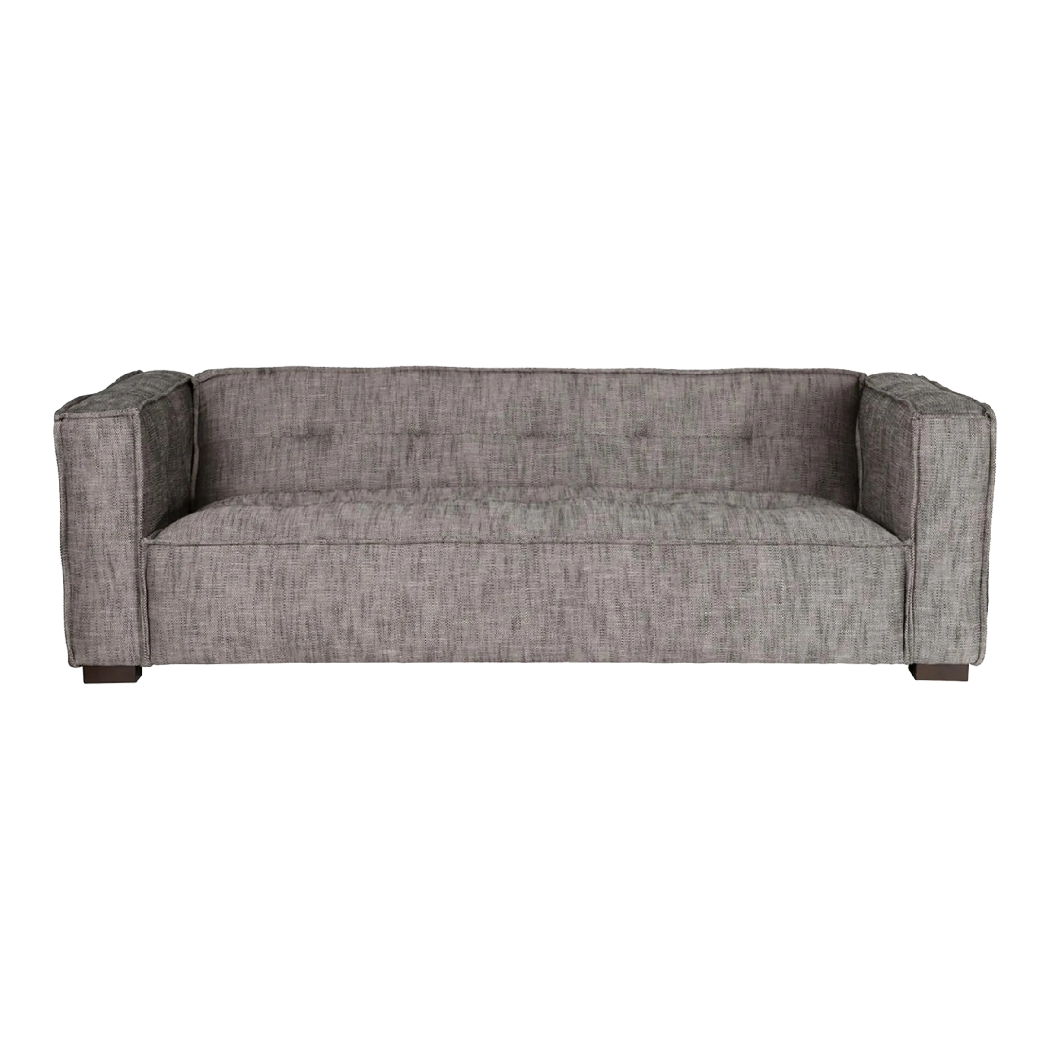 Luka Grey Squared Tuft Sofa | Chairish