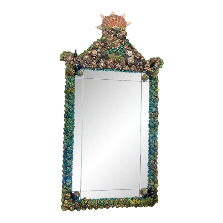 Antique Shell Mirror | Chairish