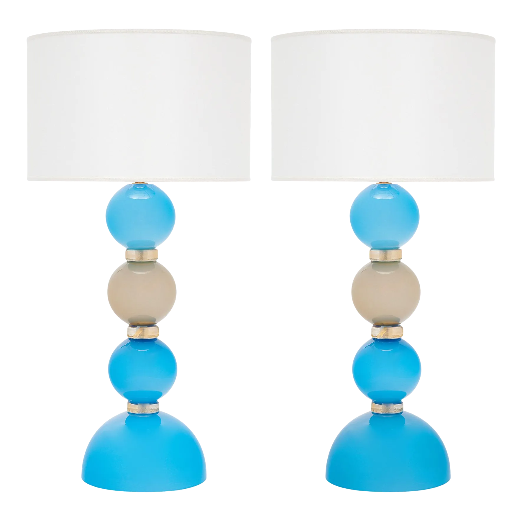 Murano Glass Blue and Gray Lamps | Chairish