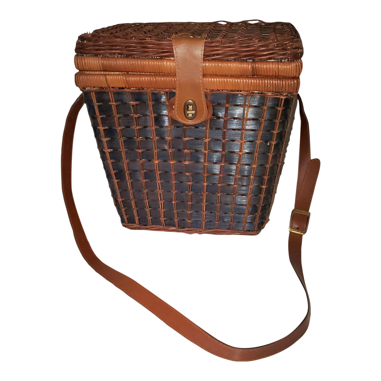 Vintage Rattan Wicker Picnic Basket | Chairish